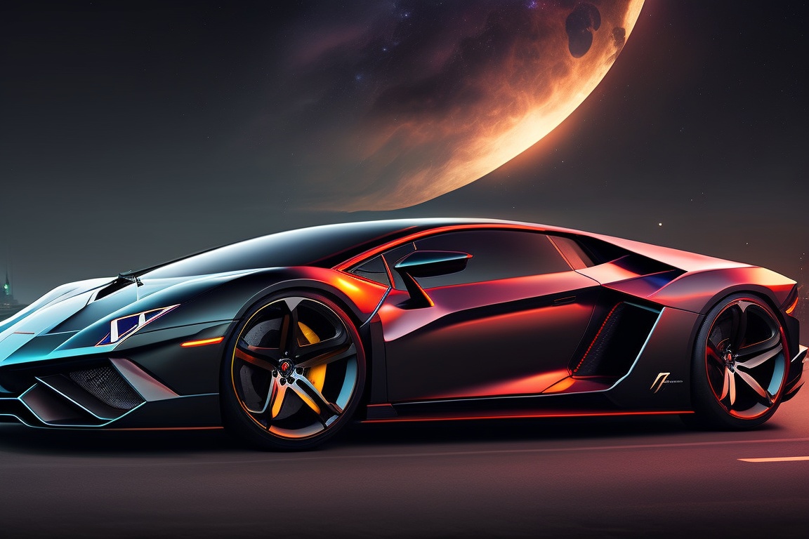 Lexica - Dark, stars, moon, car, lamborghini terzo, sharp, design ...