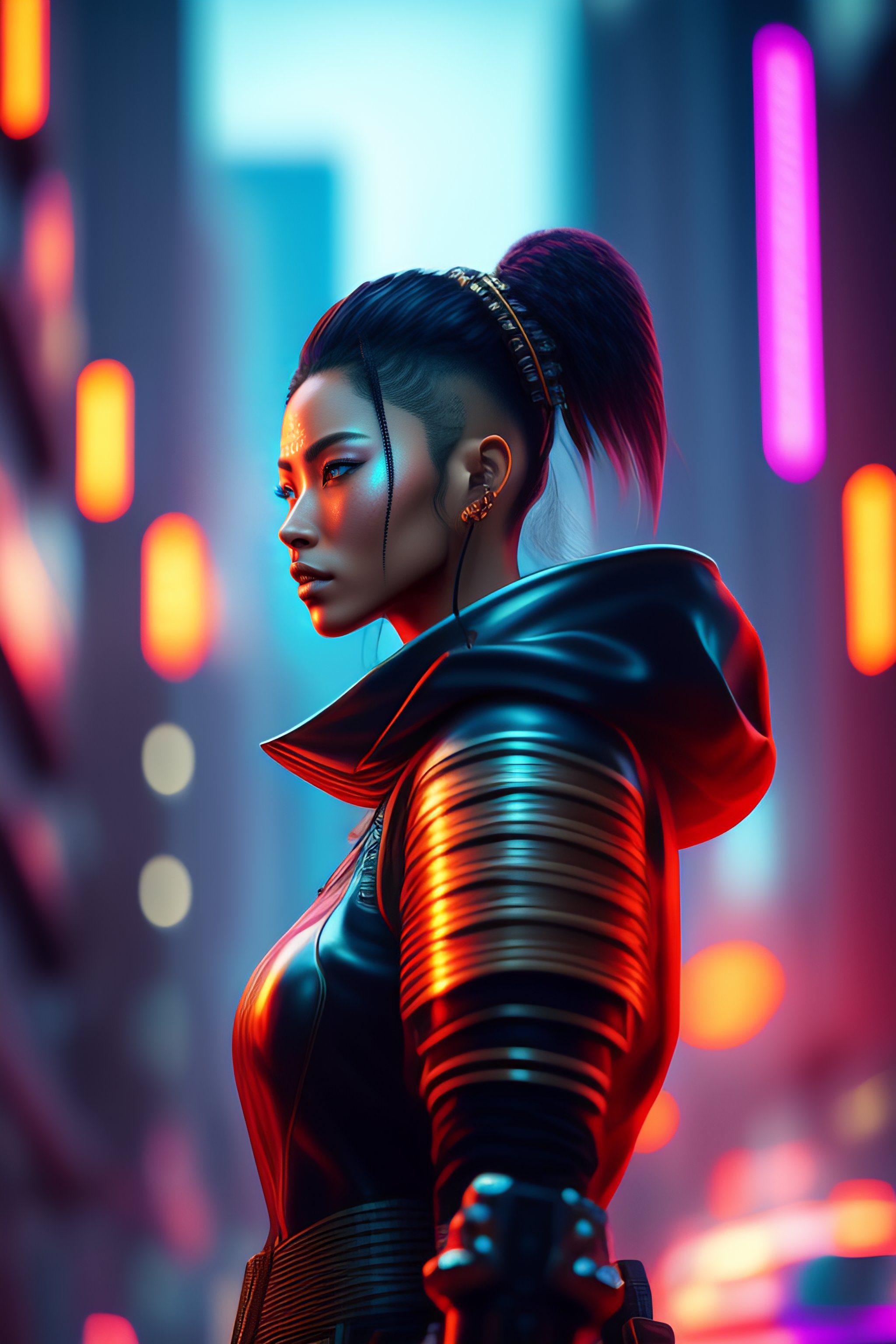 Lexica - Cyber samurai in the city of the future, cyberpunk style ...