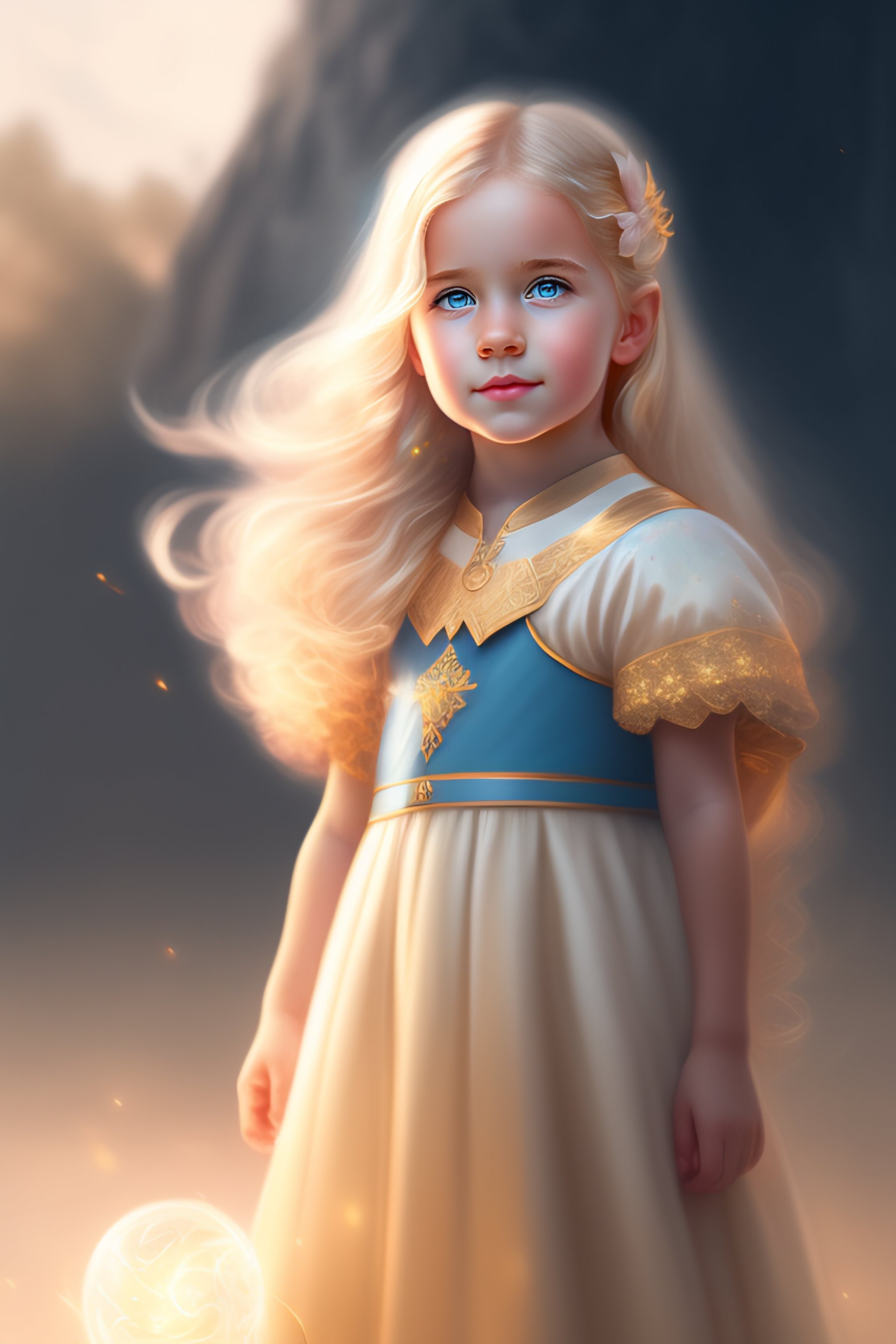 Lexica - Little girl with magic power coming out of her hands dress ...