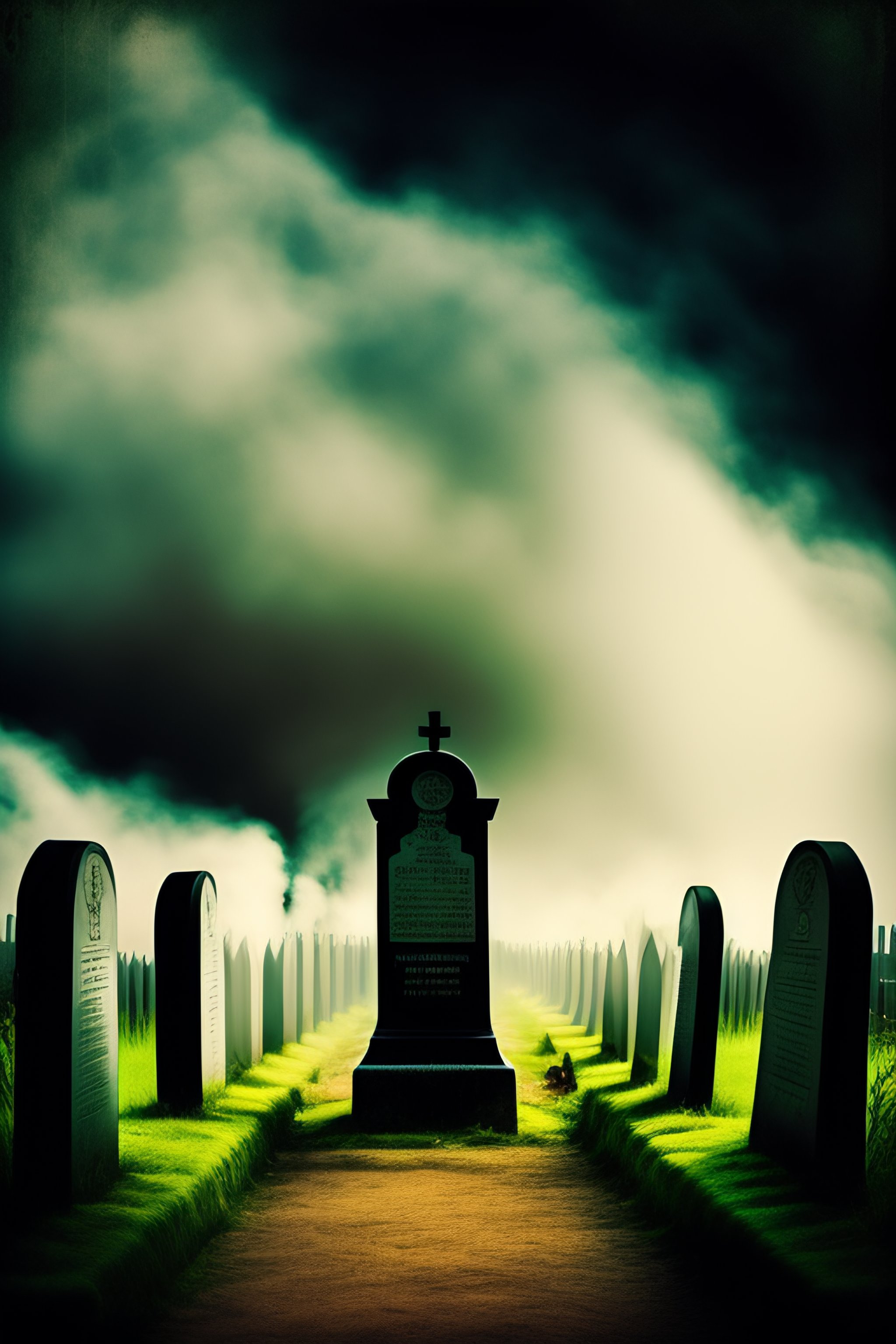 Lexica - Horror movie setting, it's a very scary cemetery, it has open ...