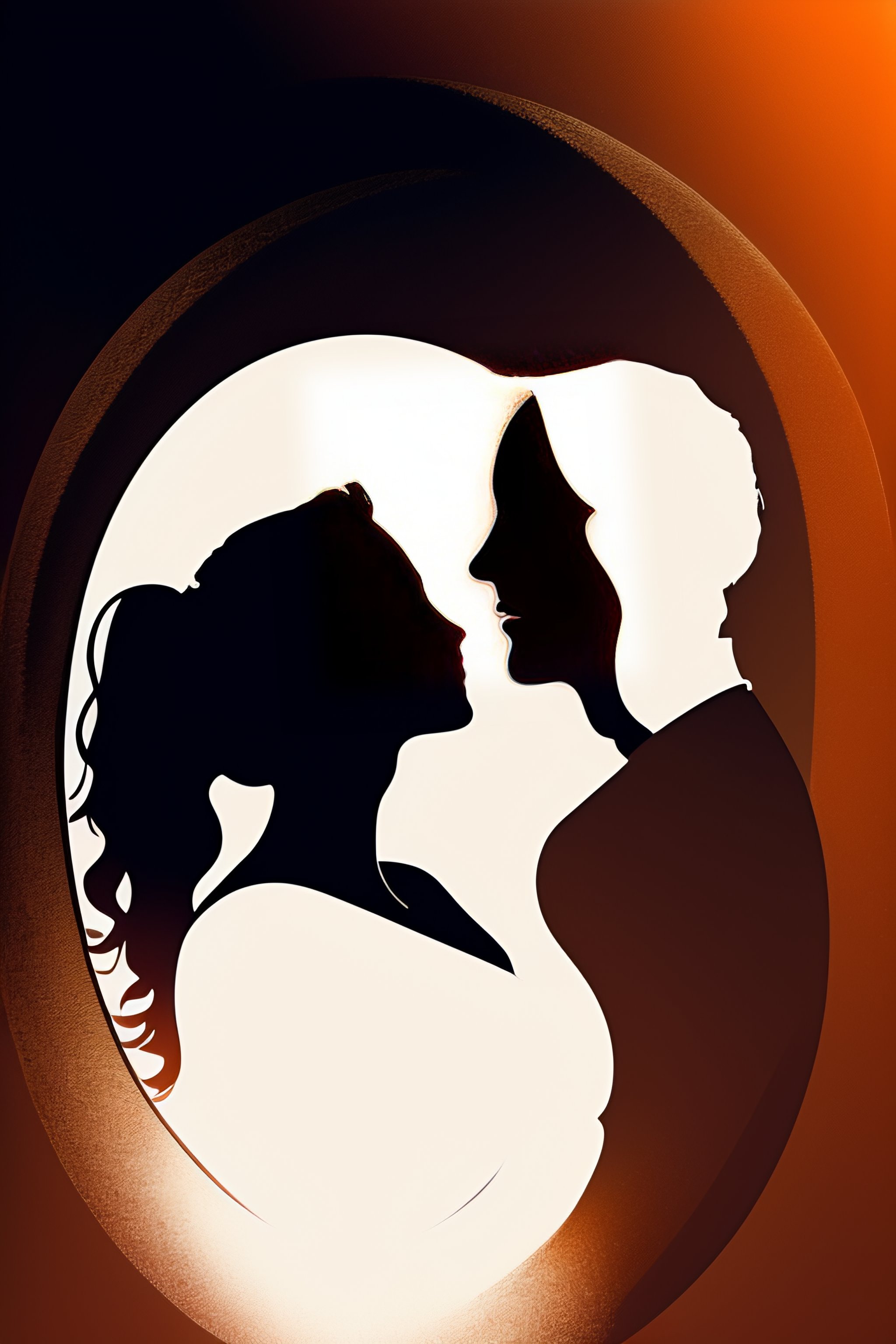 Lexica - Silhouette of two lovers hugging, neutral colors, love ...