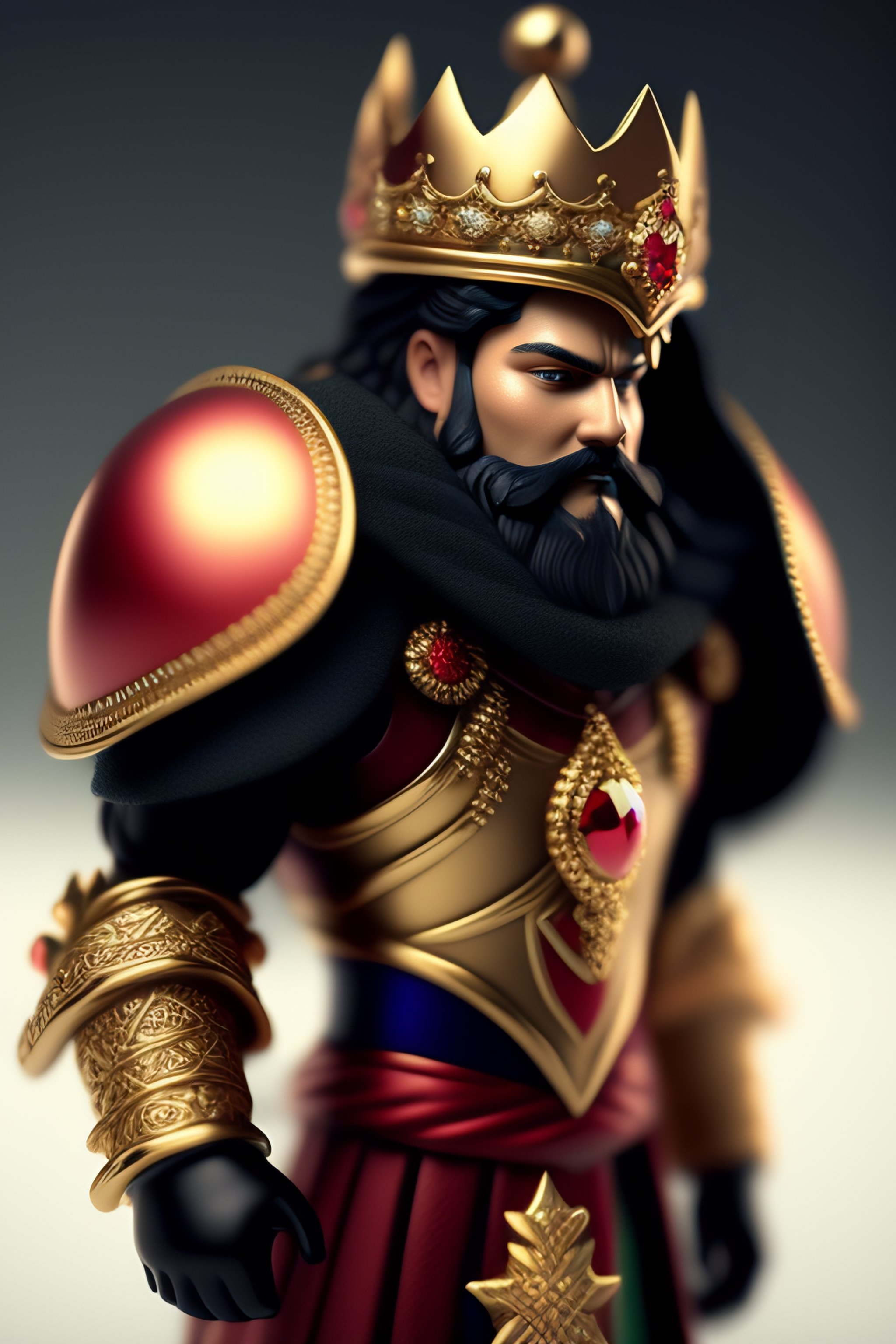 Lexica - Pocket cute KING BALTASAR with armor, ciberpunk, 8K