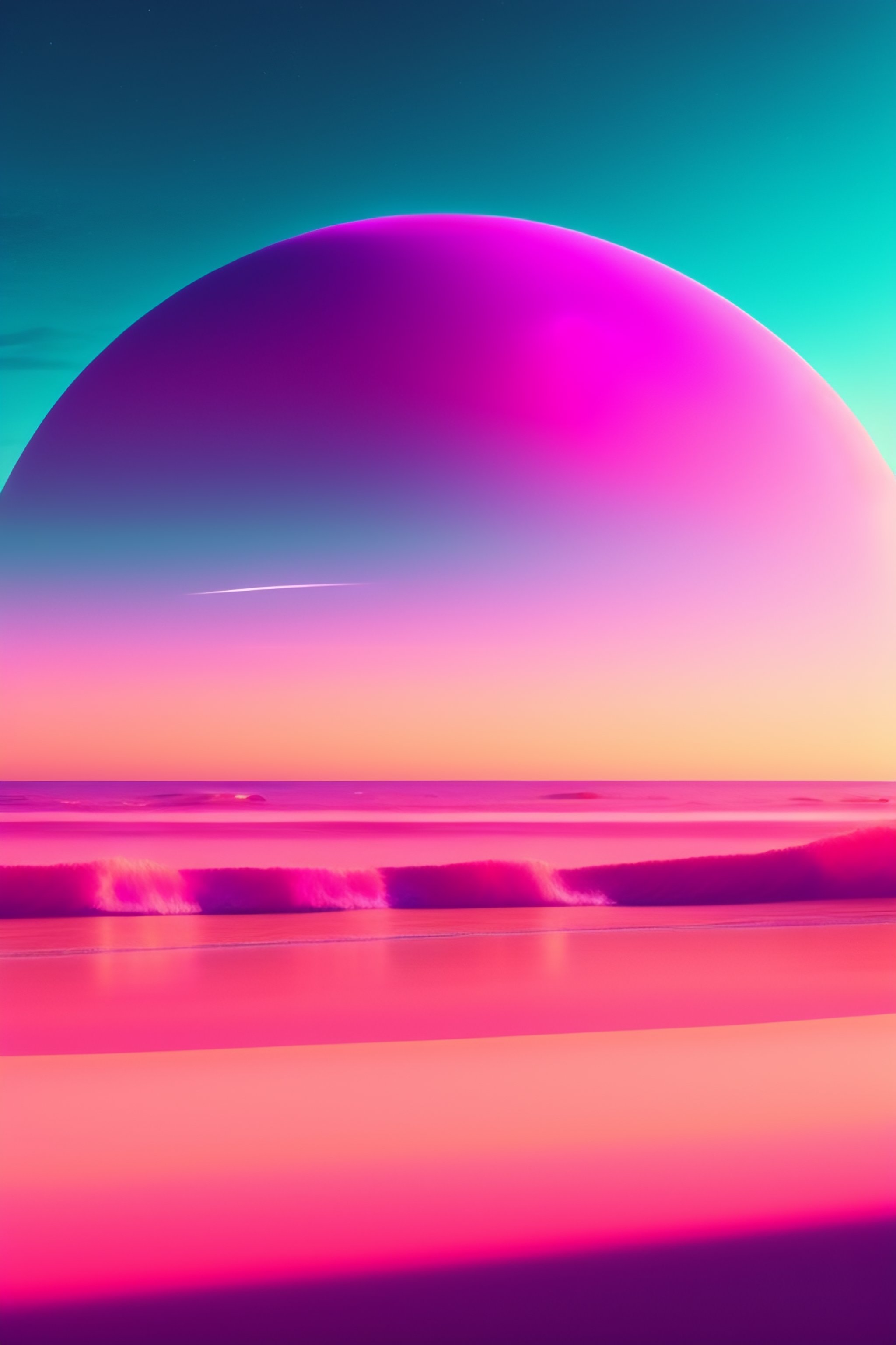 Lexica - Beautiful beach horizon view of the tropical pink ocean on an ...