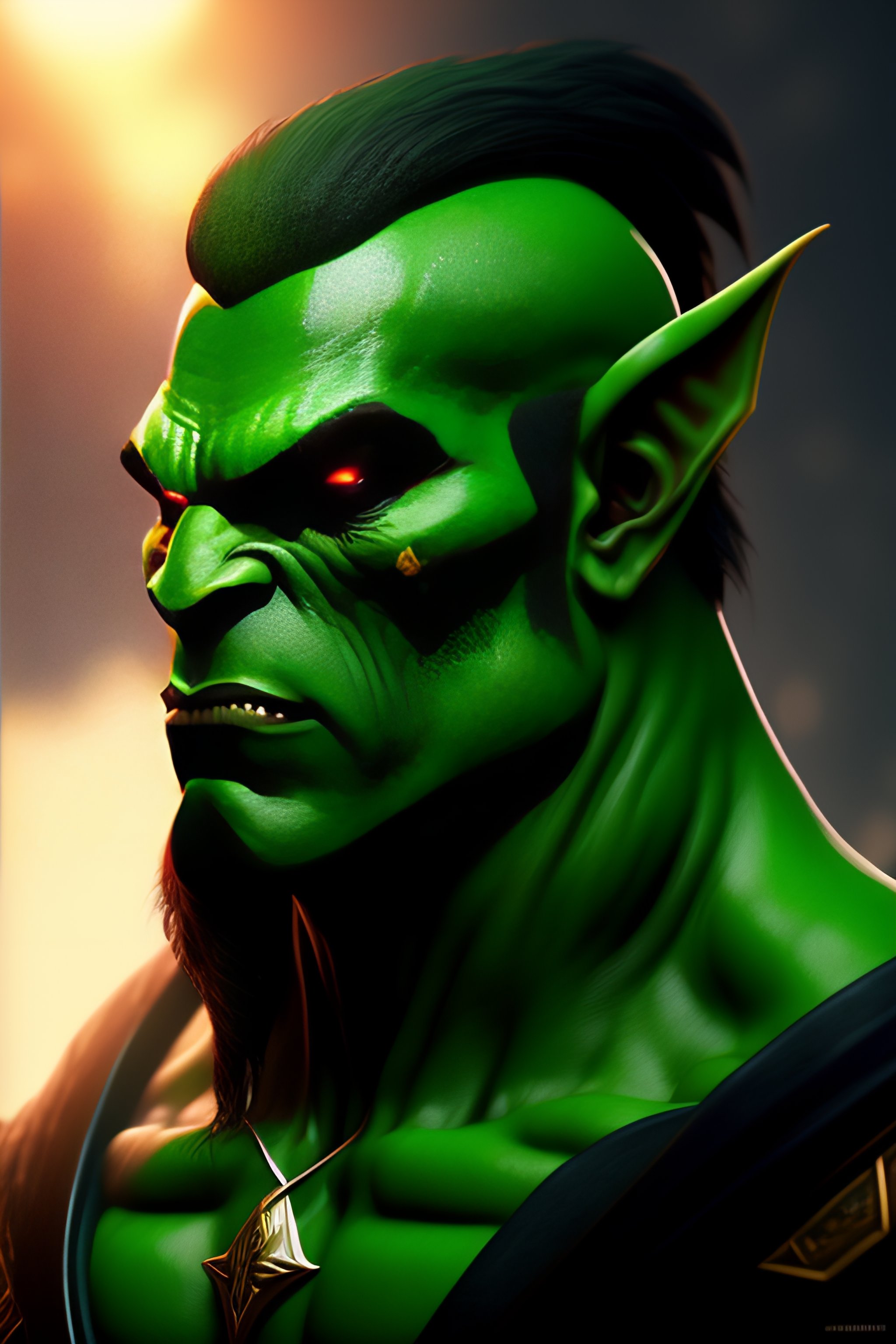 Lexica - Dark-green handsome orc