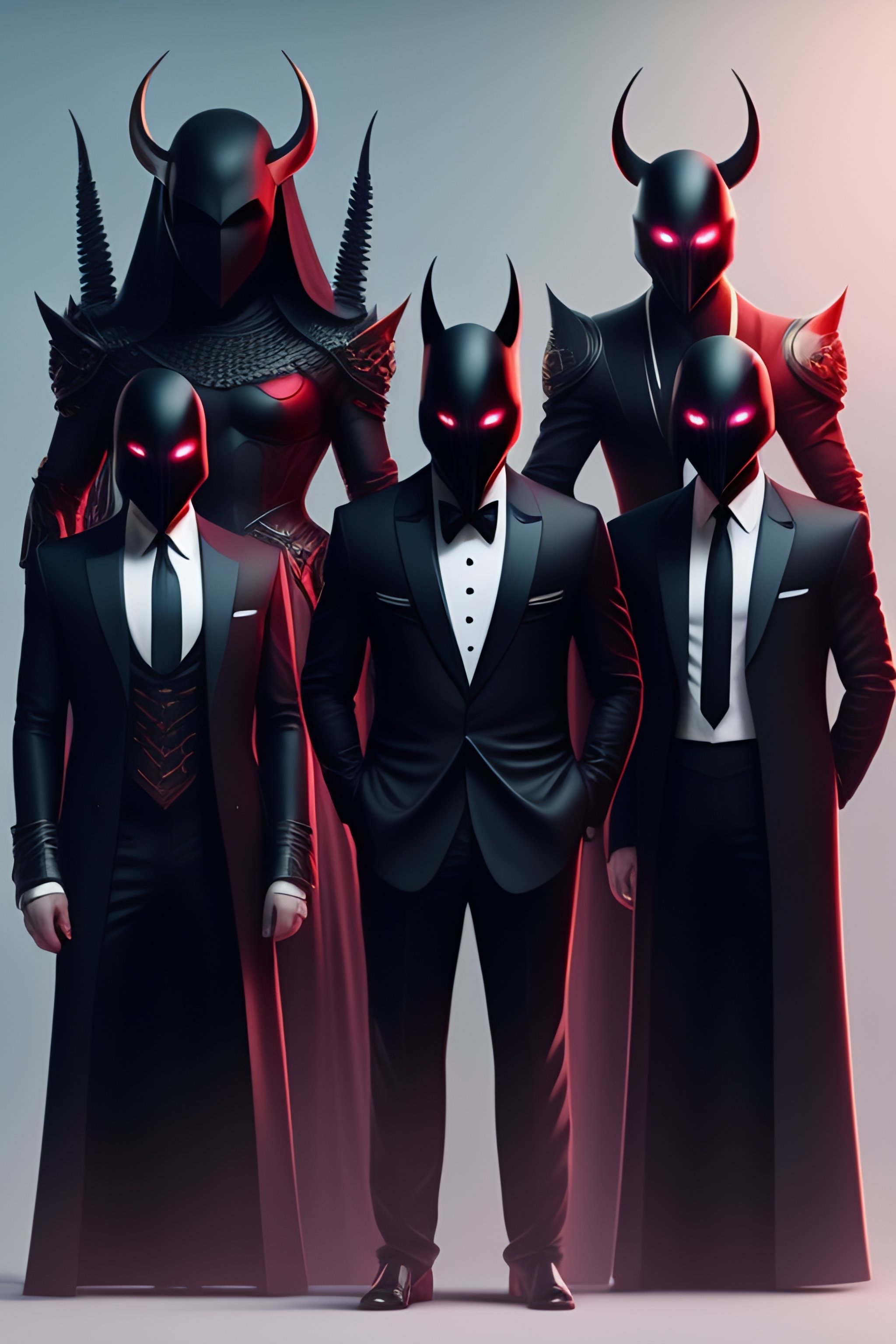 Lexica - A group of creepy evil satanic creatures with no face wearing ...