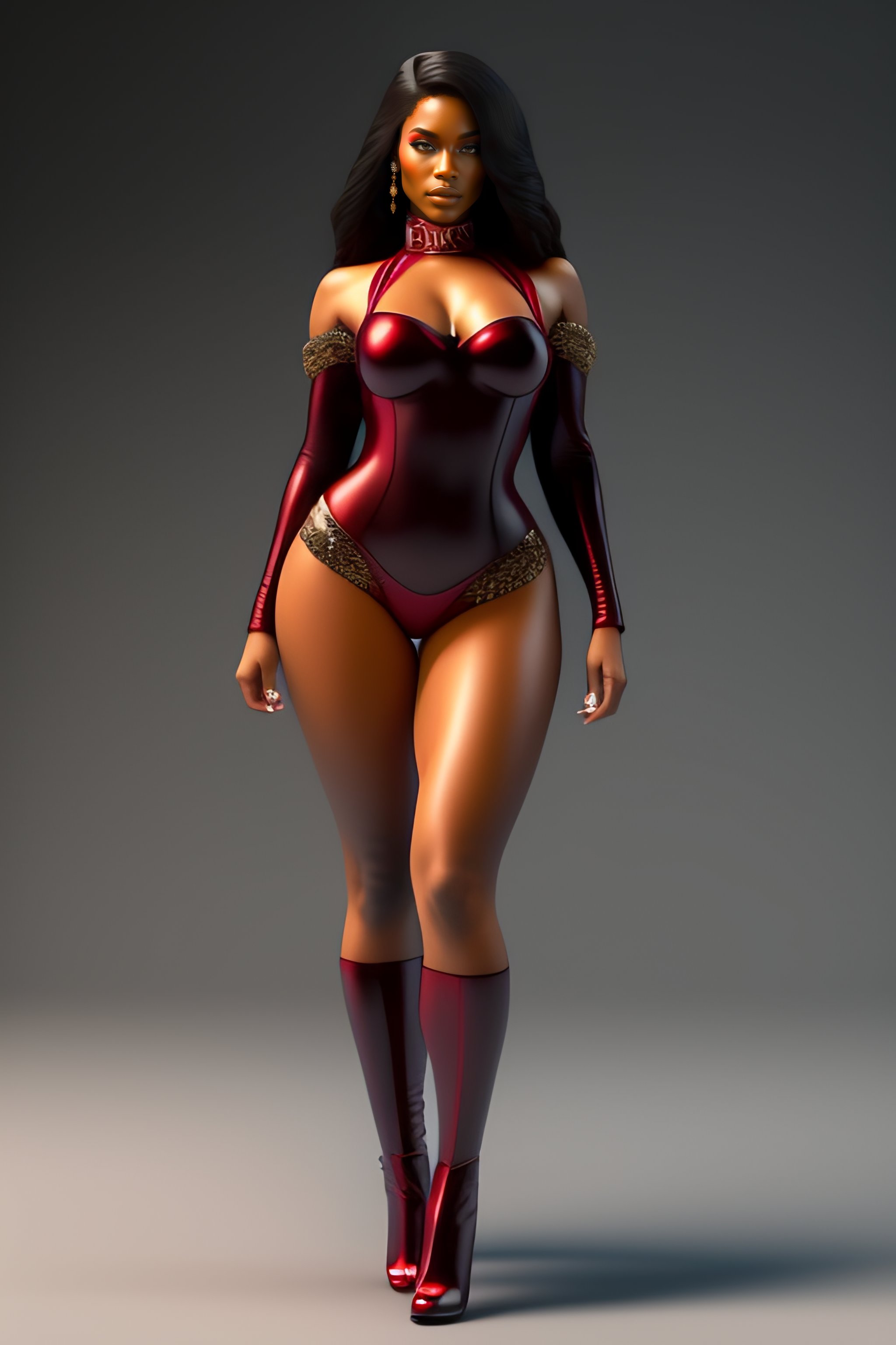 Lexica - 3d rendering of a full length octane girl