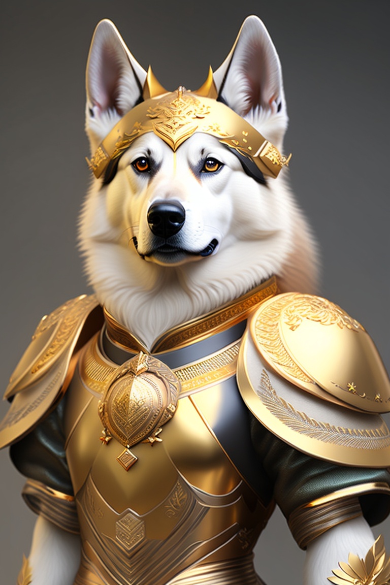 Lexica - Husky, gold, combat armor, Fenrir, lace