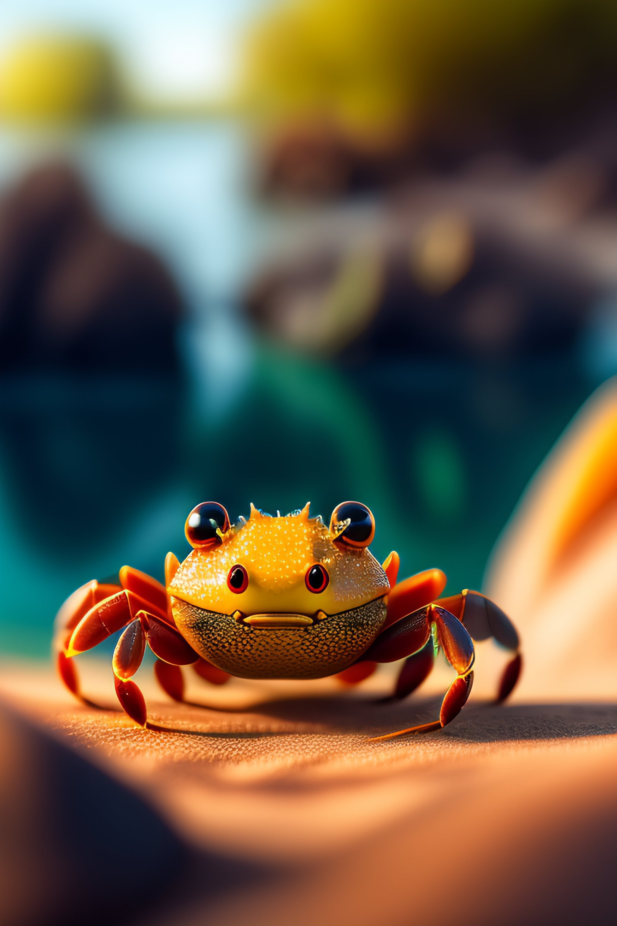 Lexica - An anime crab, with pokemon face, in the mangrove, quality ...