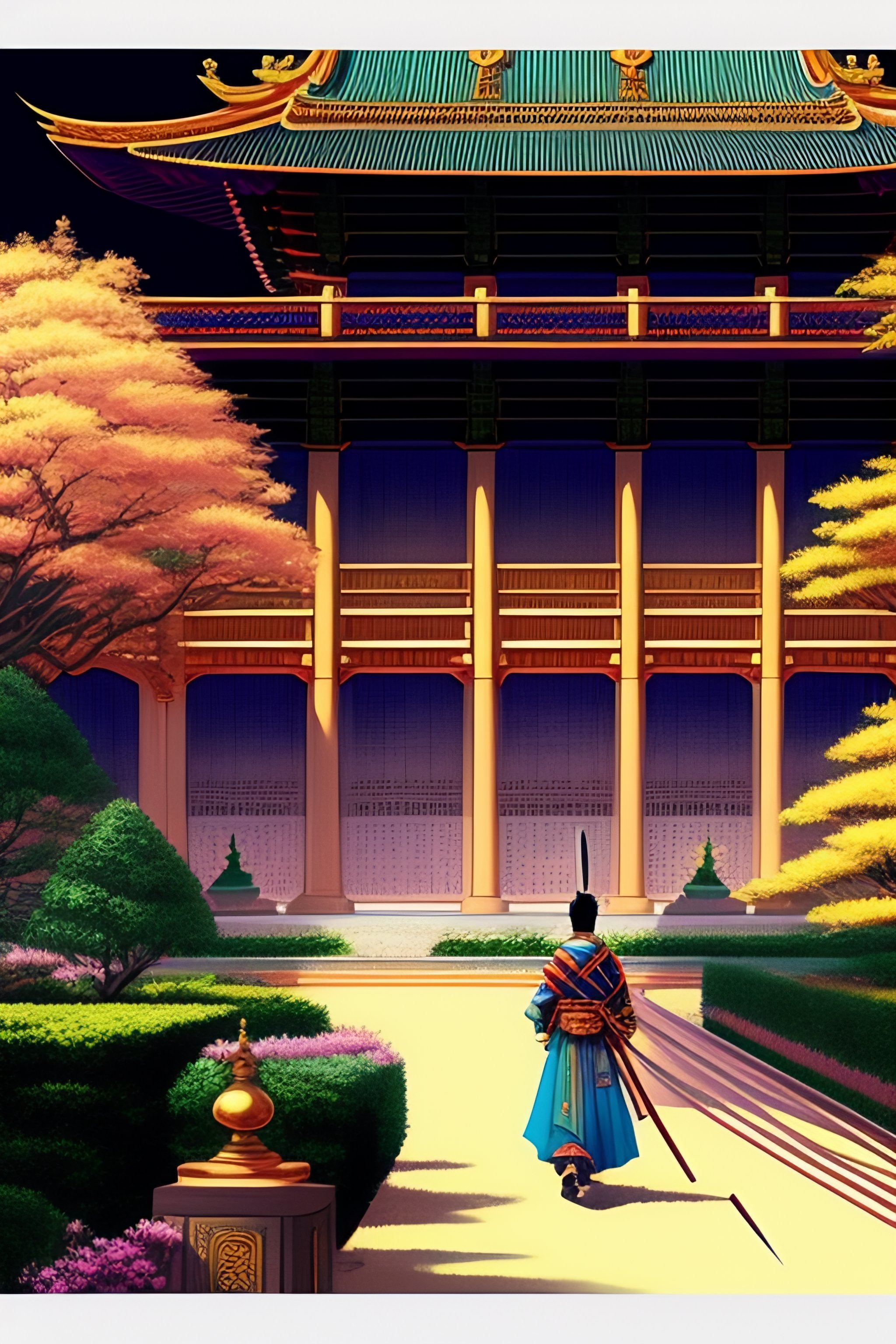 Lexica - Historical manga style. A grand, ornate palace with a sweeping ...