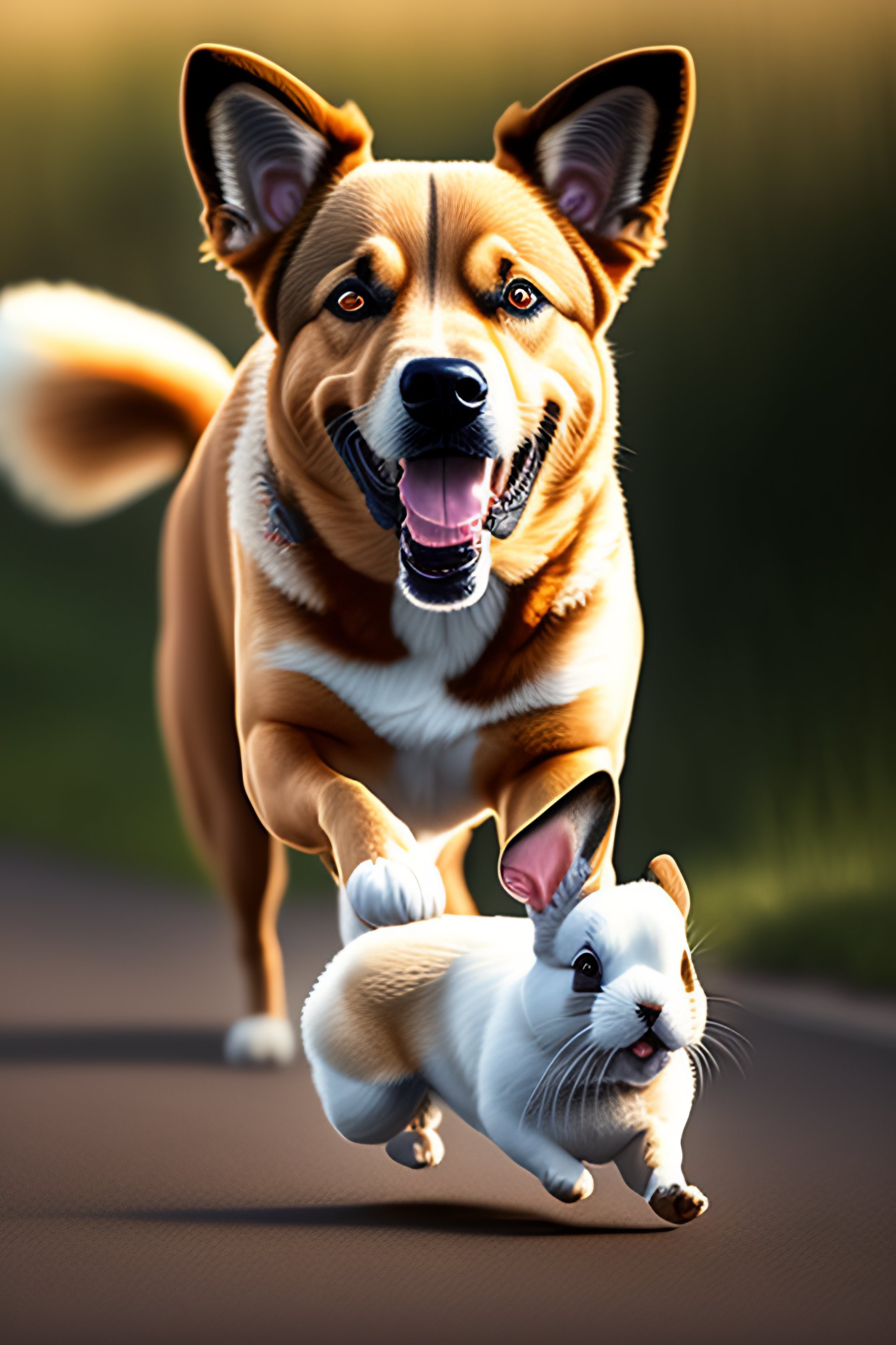 Lexica - Angry dog chasing bunny