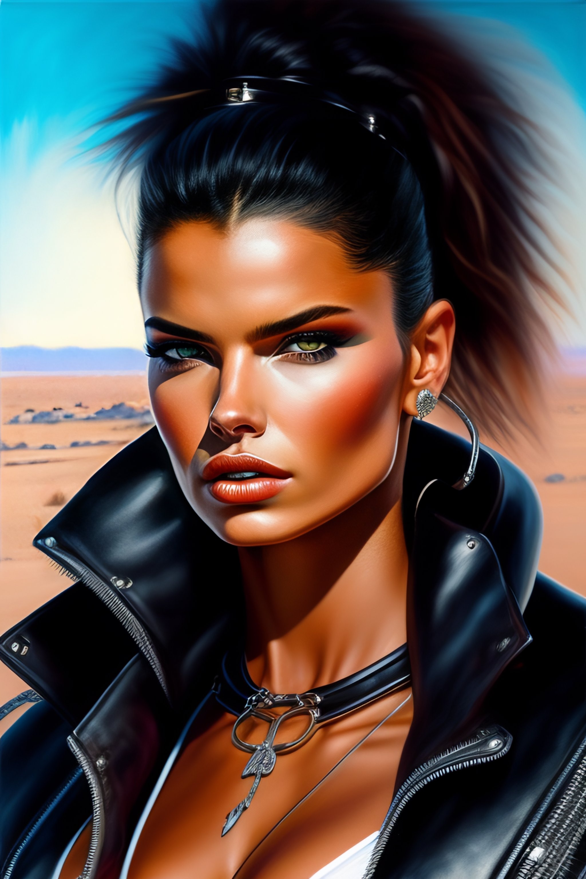 Lexica - Cute punk Adriana lima, mad max jacket, renaissance, cables on ...