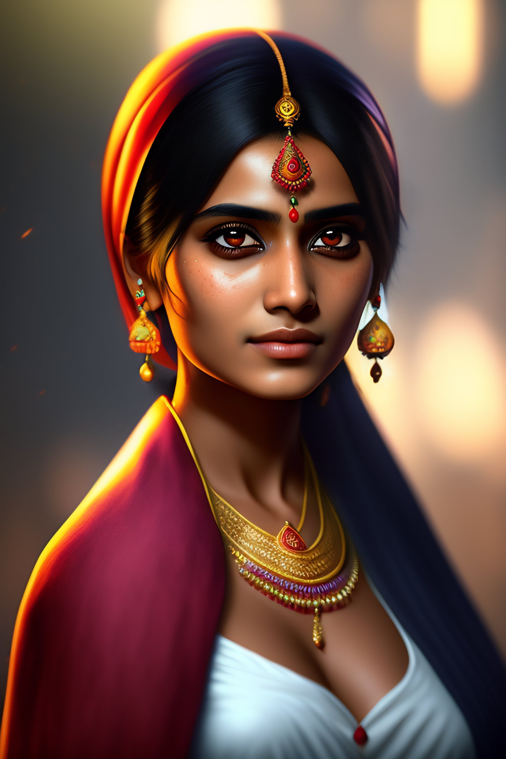 Lexica - Portrait of an Indian anime character hyper realistic