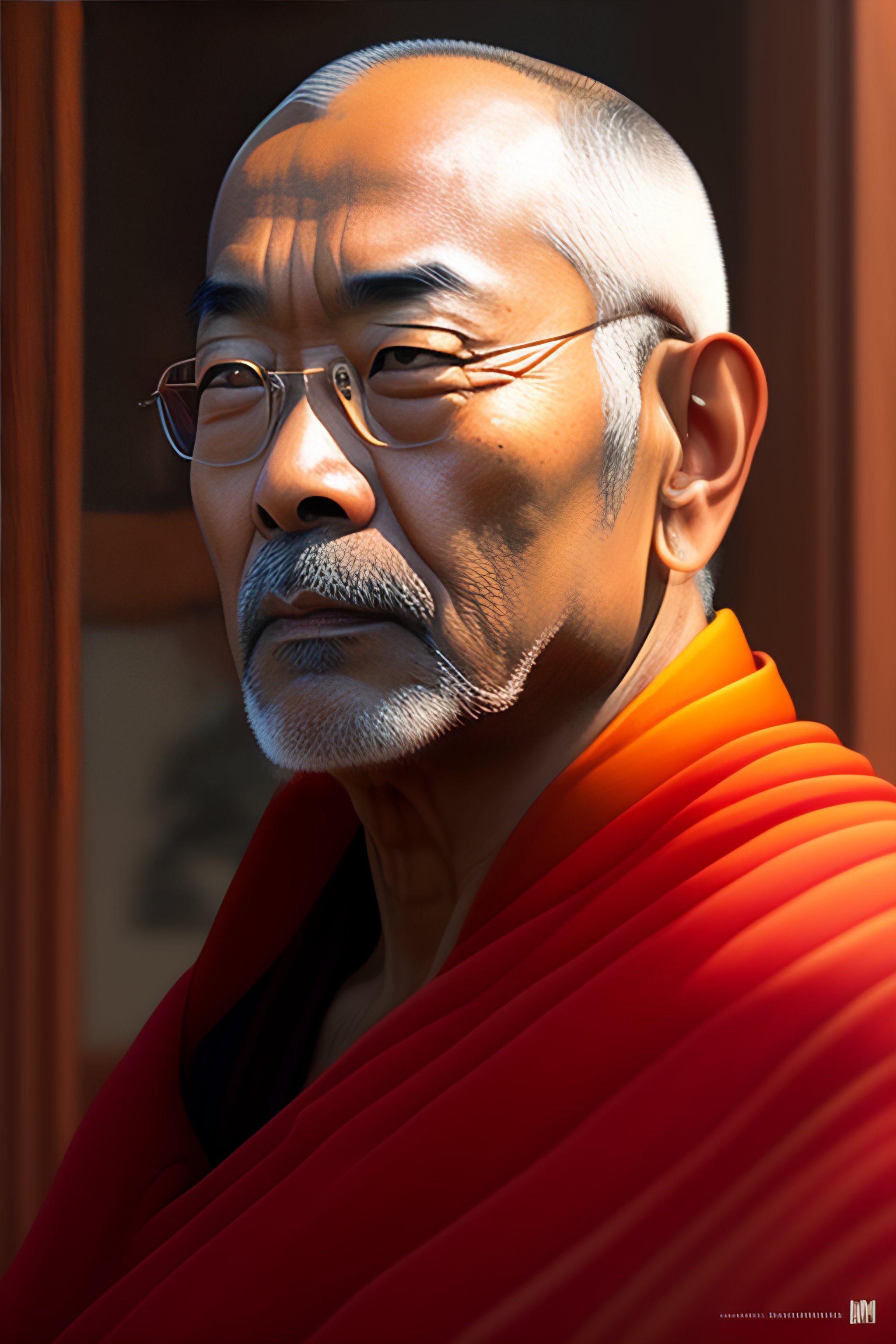 Lexica - Portrait of a hindu monk by yoshitomo nara, digital painting ...
