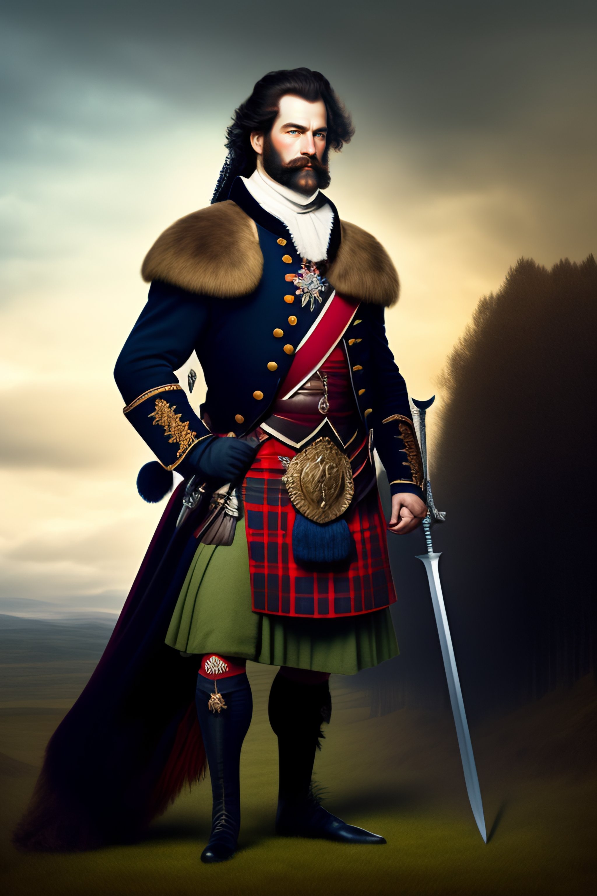 Lexica - 18th century Scottish highlander with a sword