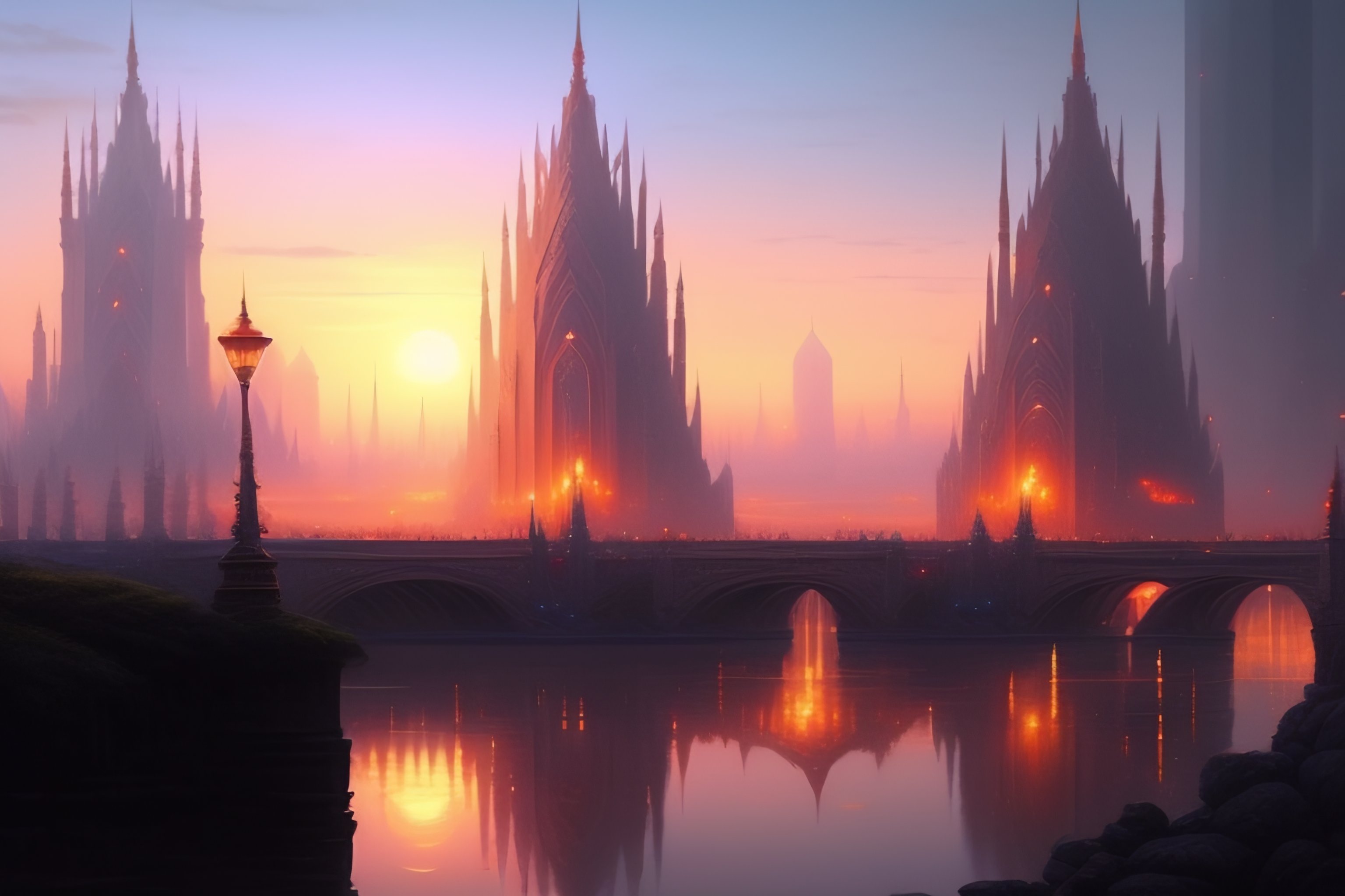 Lexica - Epic view, wide angle, elegant fantasy capital city, insanely ...