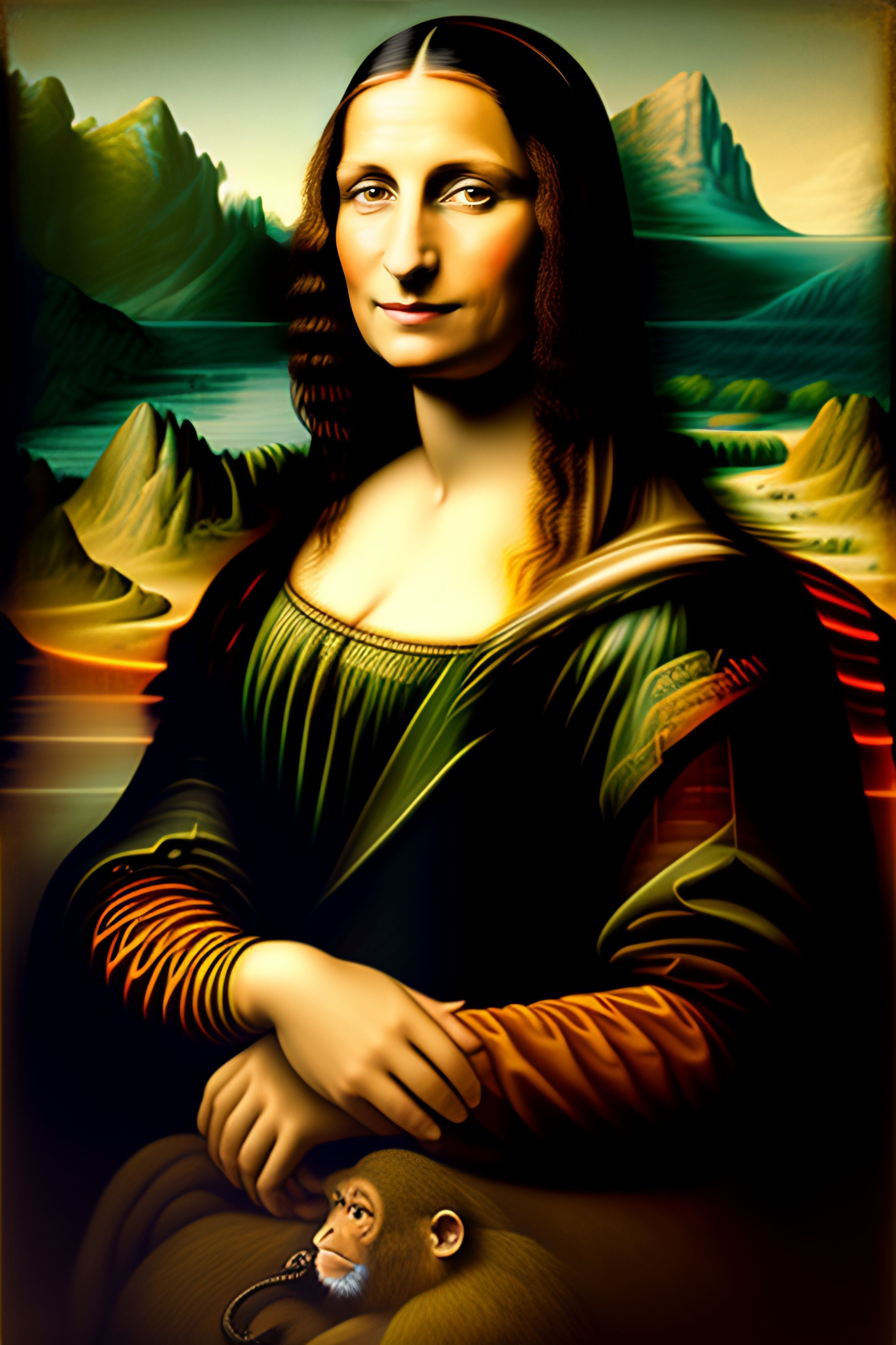 Lexica - Mona Lisa as a monkey