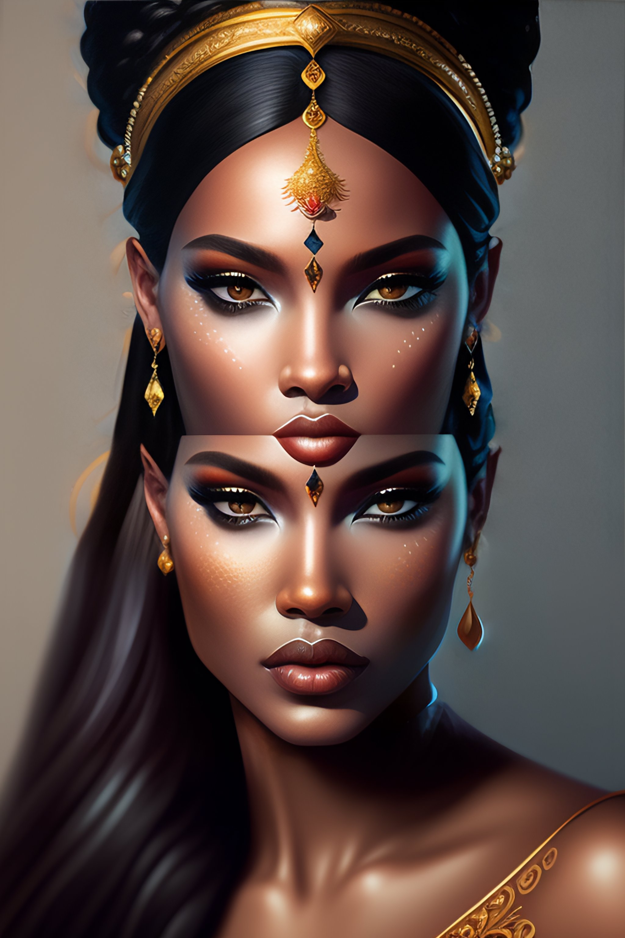 Lexica - Dark magic Queen, smooth soft skin, symmetrical, soft lighting ...