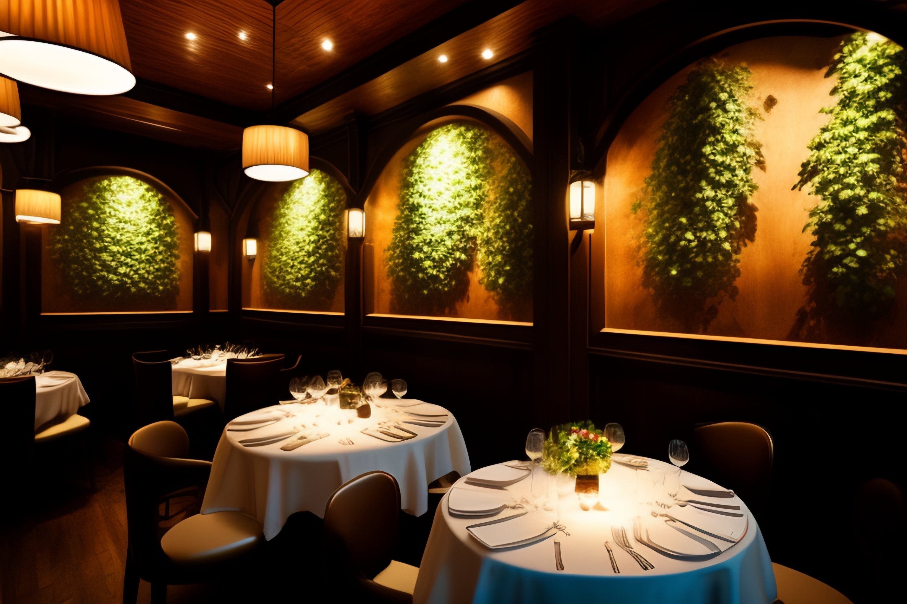 Lexica - Restaurant design::5, wine room, grape wine wall plants::4 ...