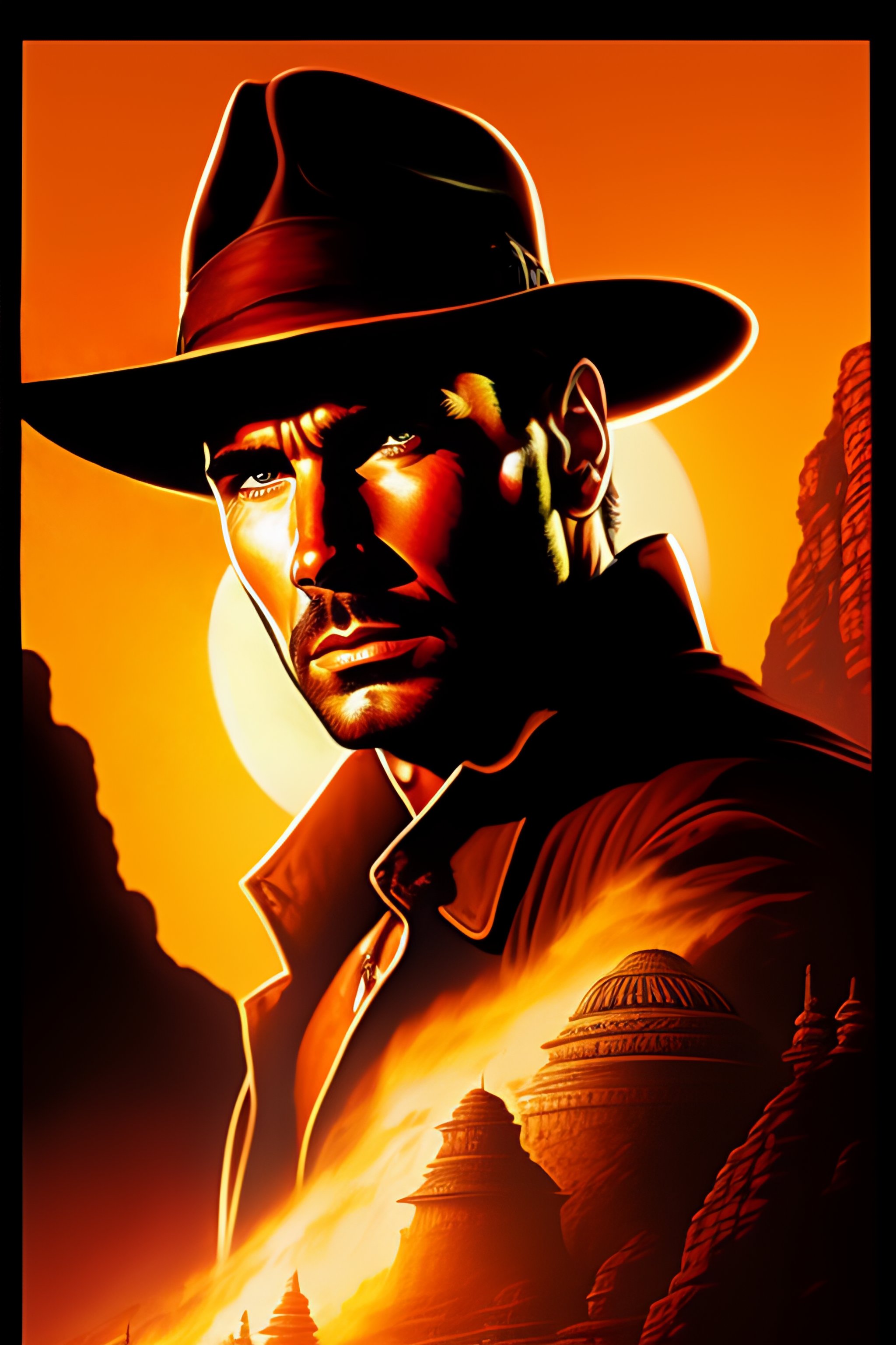 Lexica - Cover of Indiana Jones comic, detailed, wide shot, concept art ...