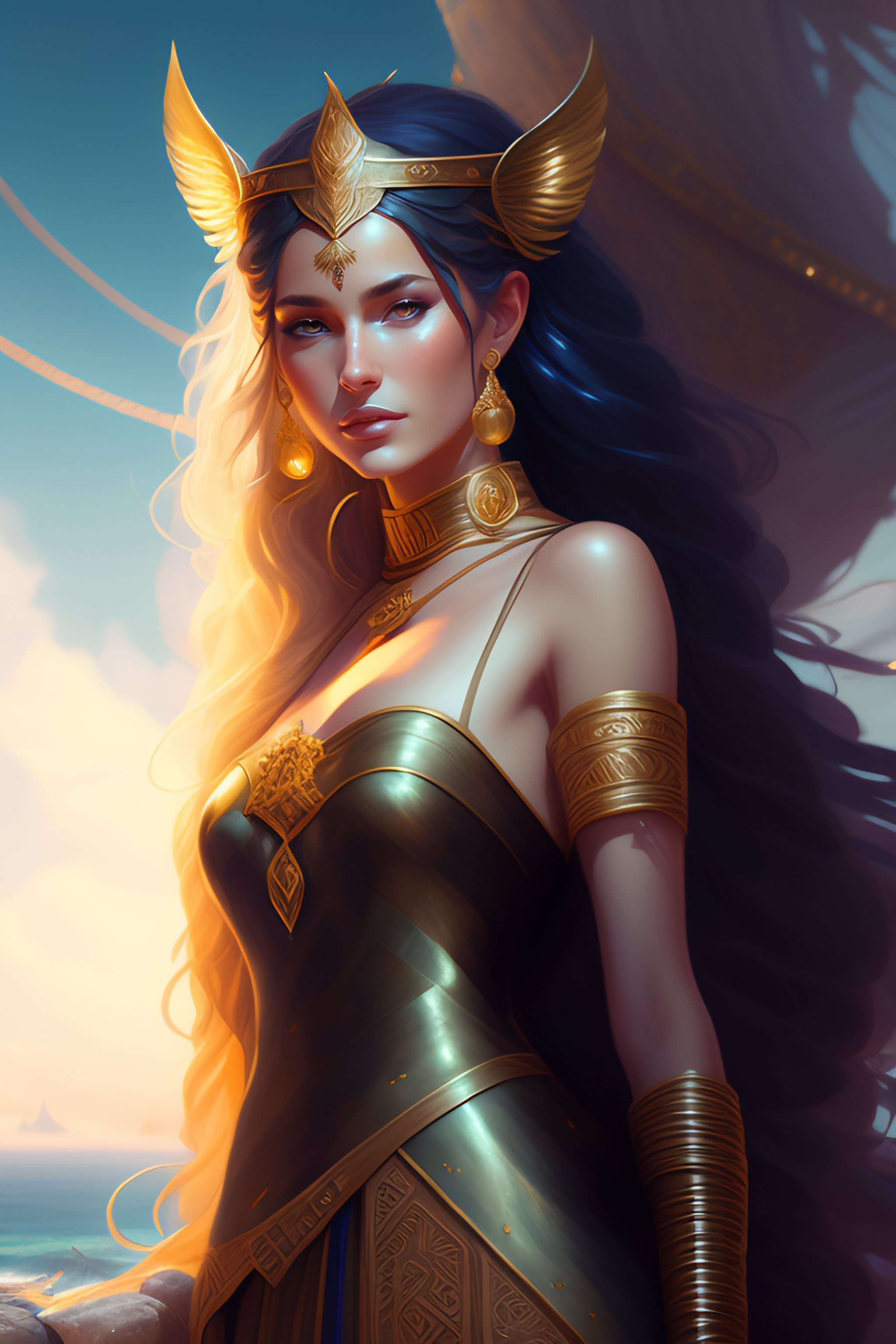 Lexica - Highly detailed, Greek mythology, stephen bliss, unreal engine, pieces of cloth, open ...