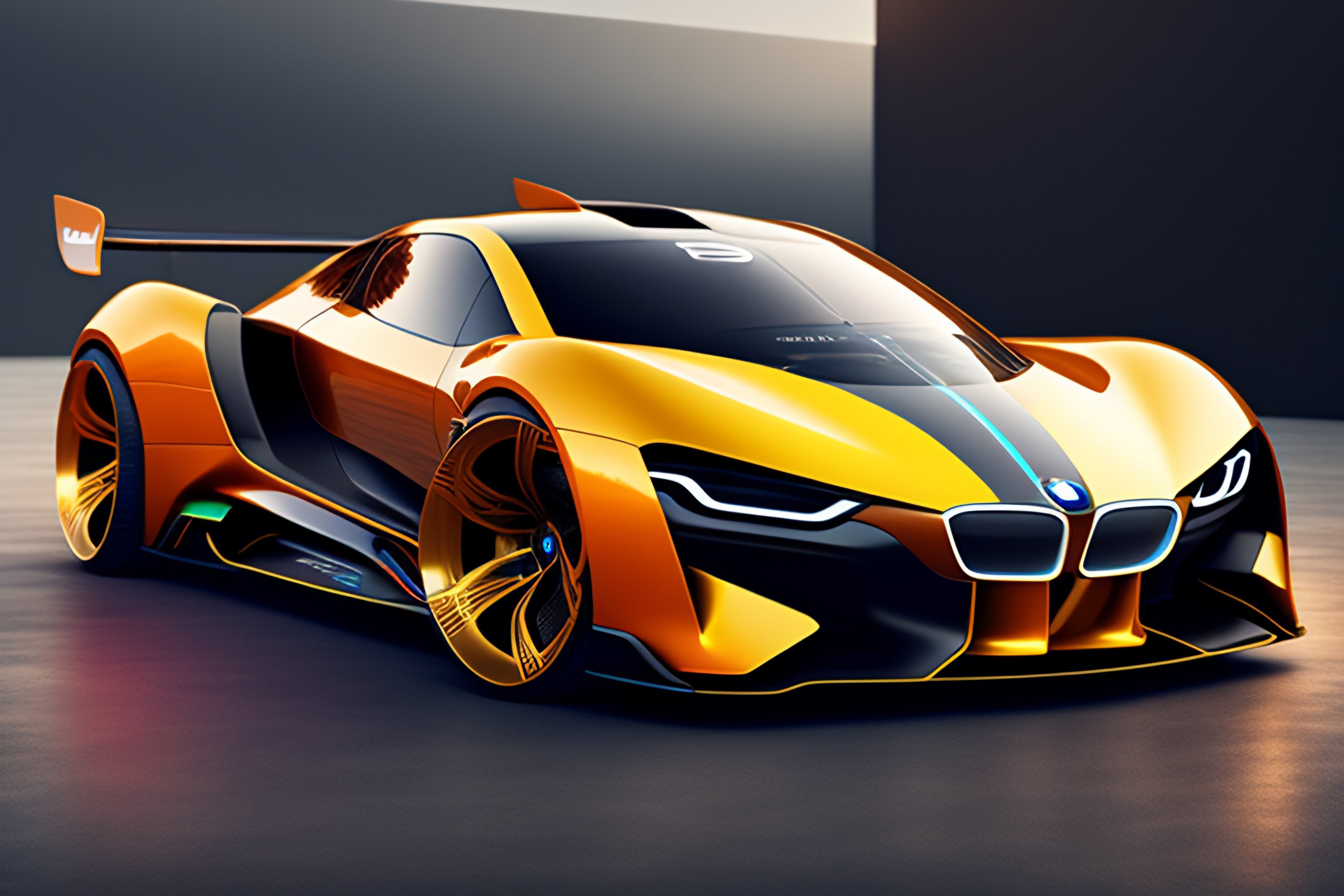 Lexica - Futuristic BMW supercar with electro graphics exterior
