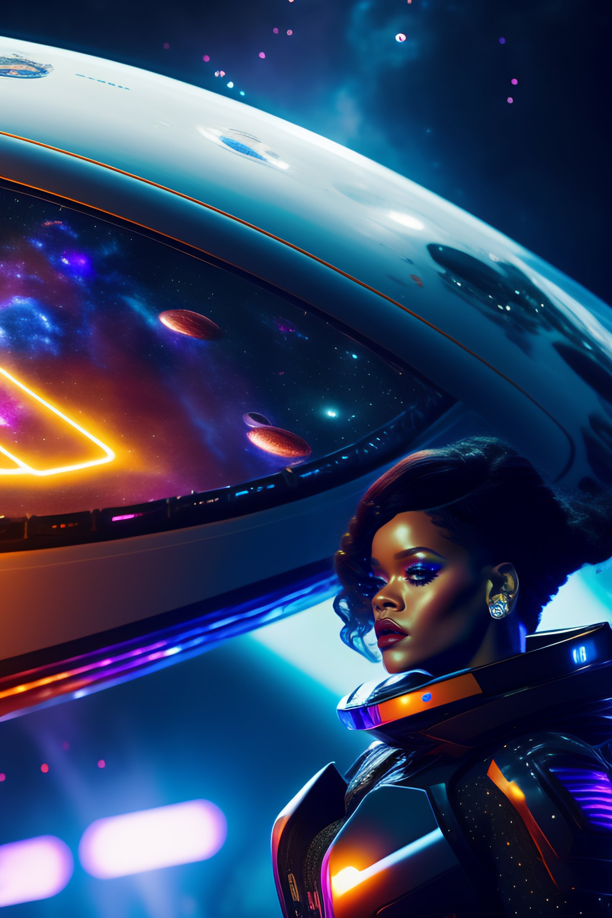 Lexica - Rihanna Fenty, the singer, rapper, is in space flying a high ...