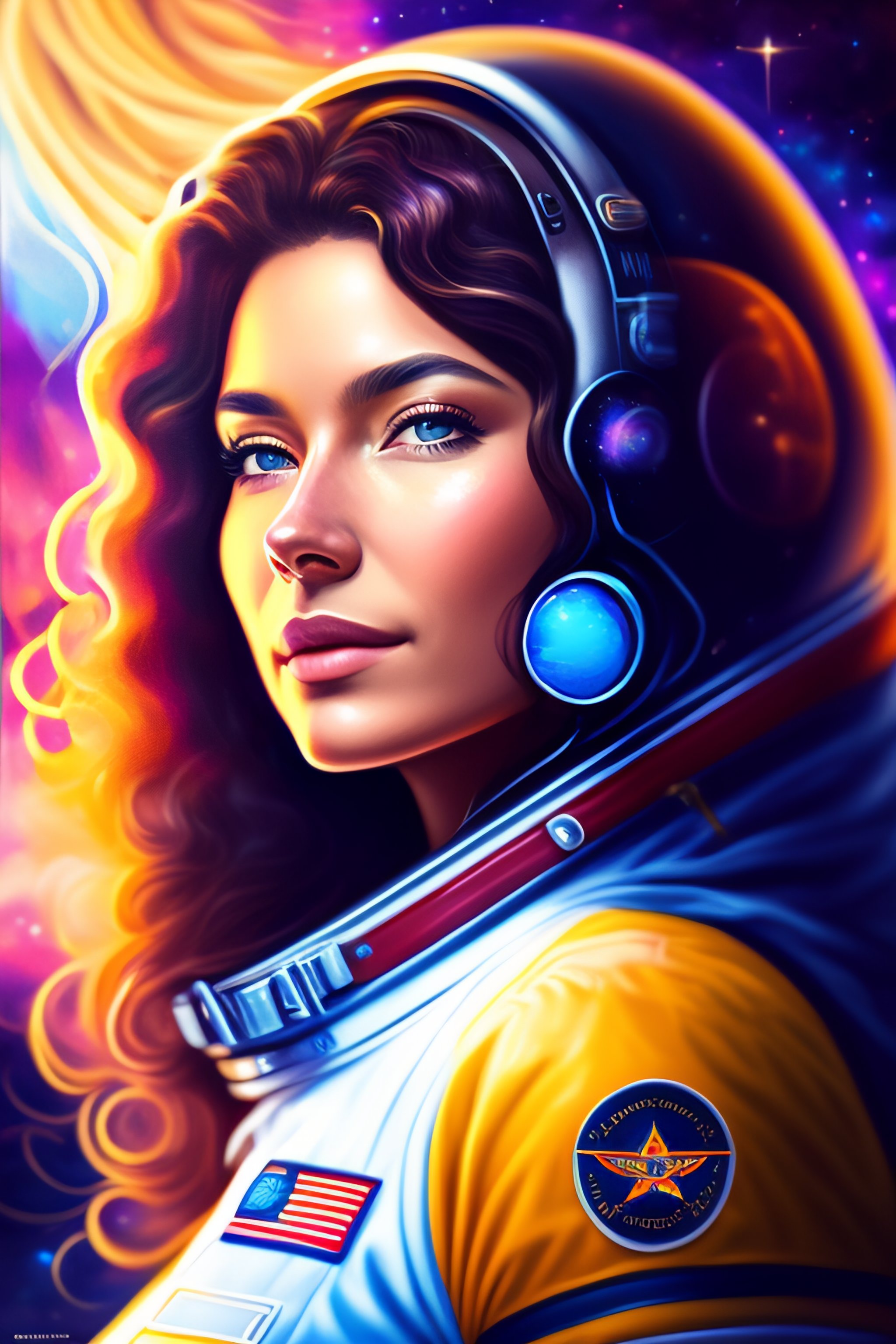 Lexica - Highly detailed portrait of a courageous astronaut woman with ...