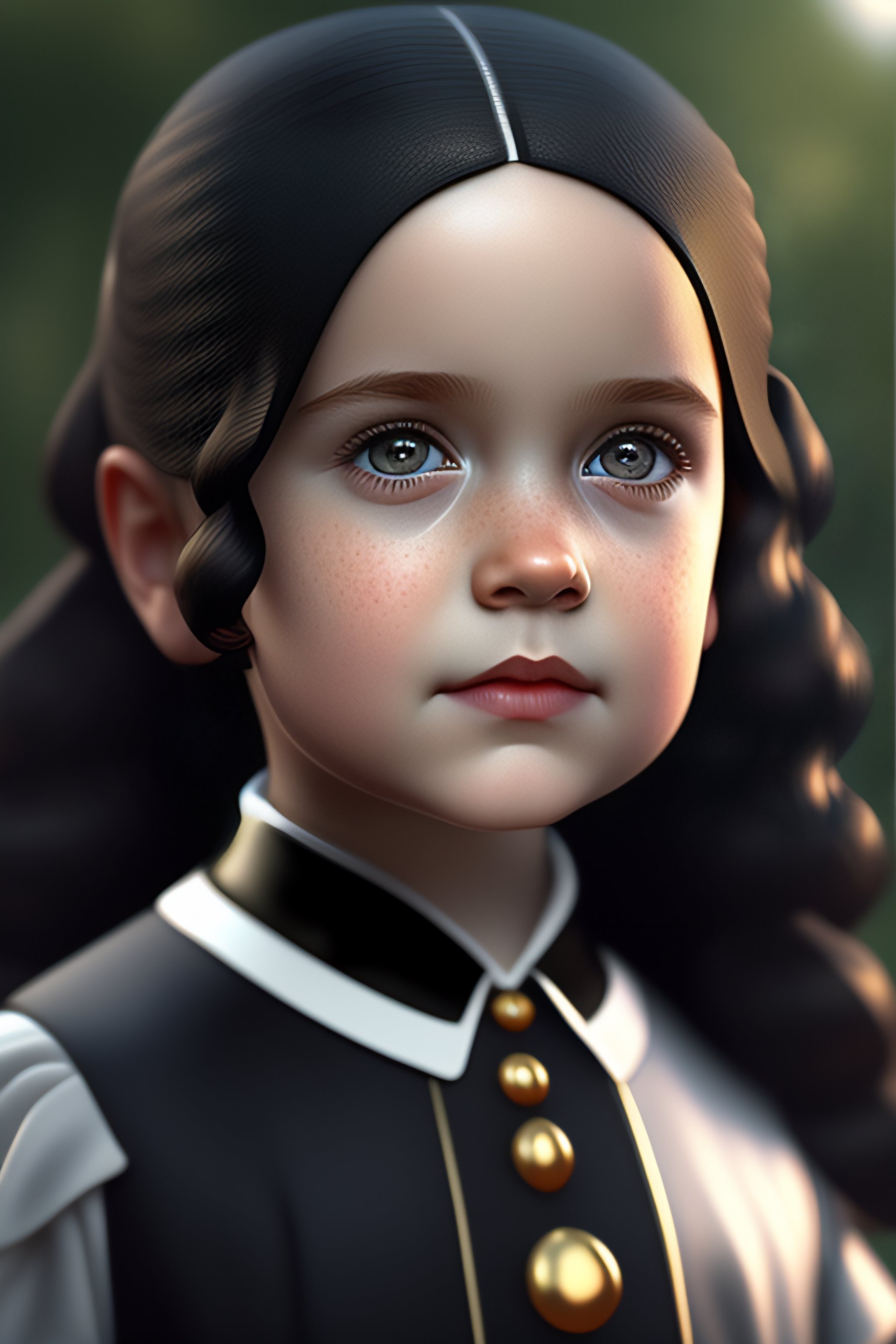 Lexica - Baby Wednesday Addams, moonwalker, render, rembrandt ...