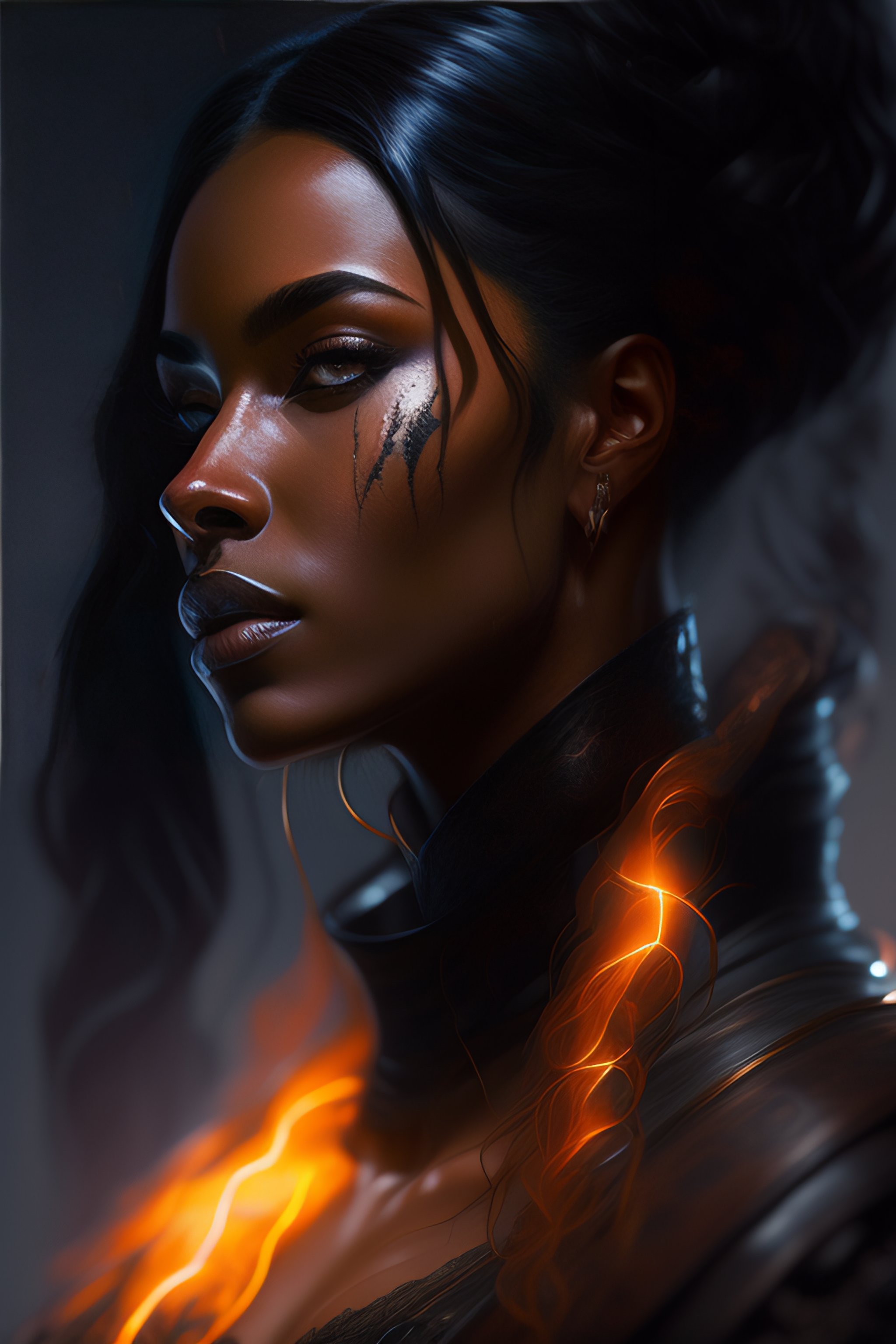 Lexica - Portrait of a dark ghost, copper wires, visible scars and ...