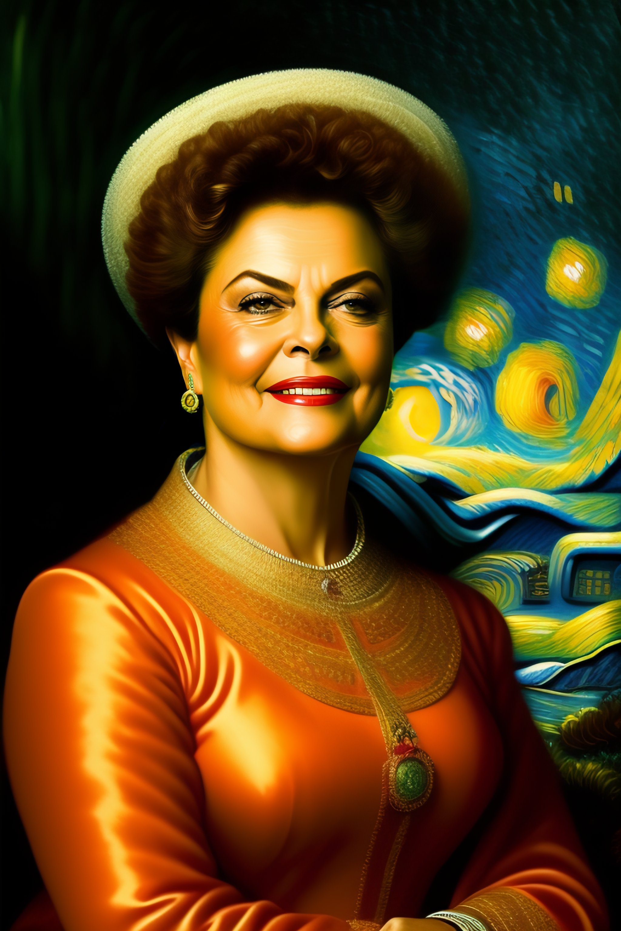 Lexica - Dilma rousseff as god, heaven, portrait, renaissance painting ...