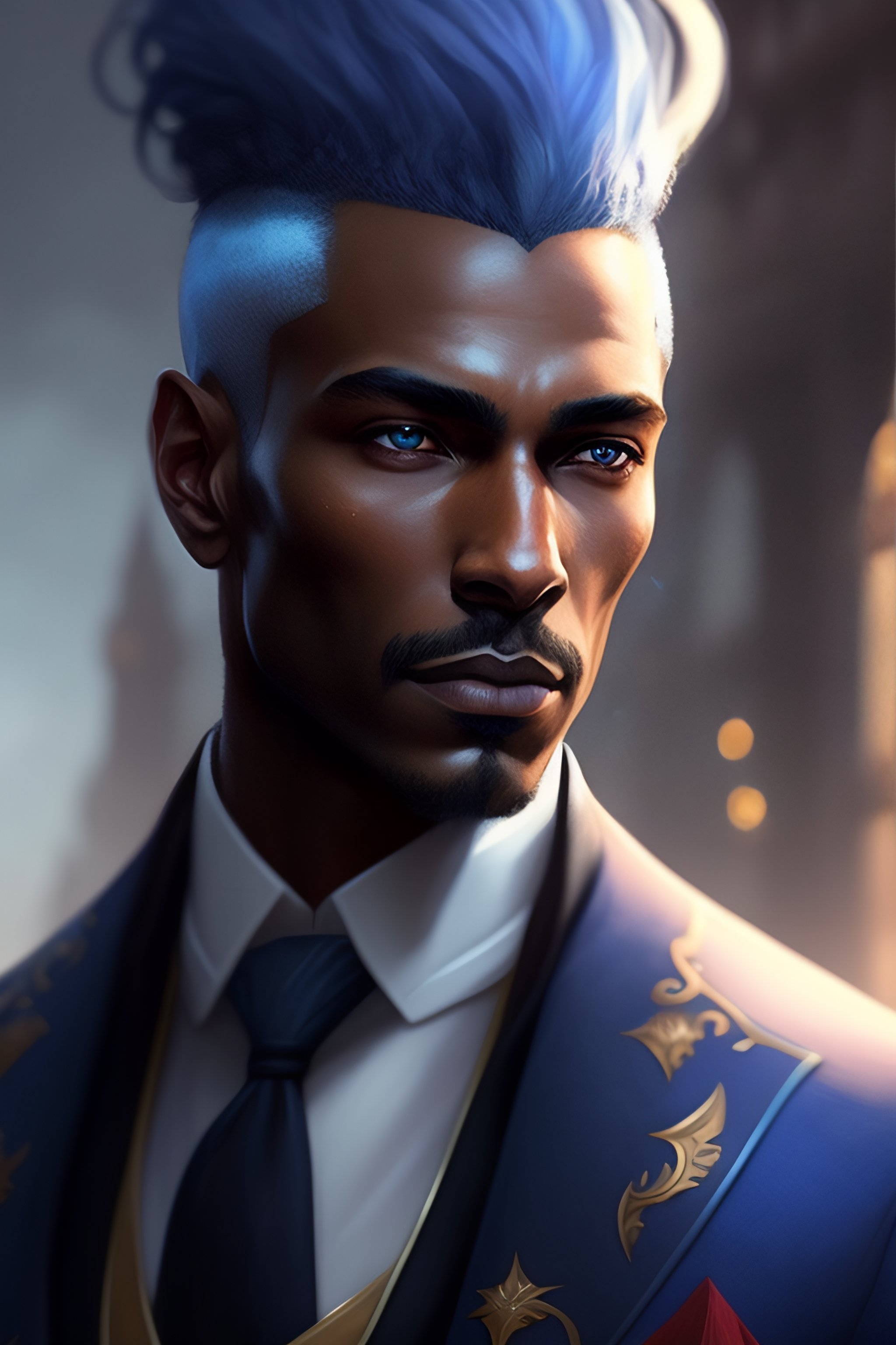 Lexica - Male blue genasi, wearing aged suit, from d&d by greg ...