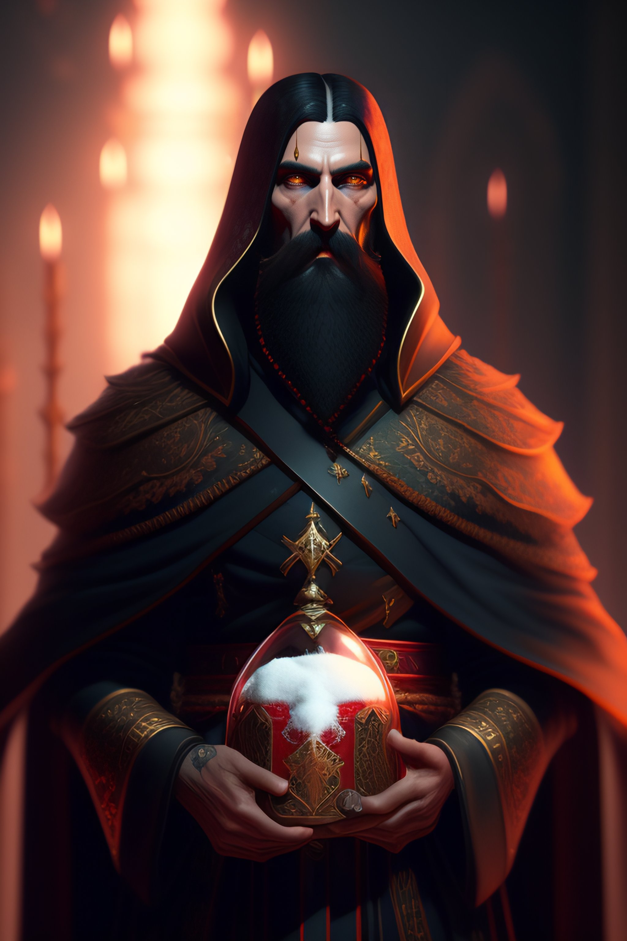 Lexica - Evil Rasputin with a bag of white powder, necromancer, evil ...