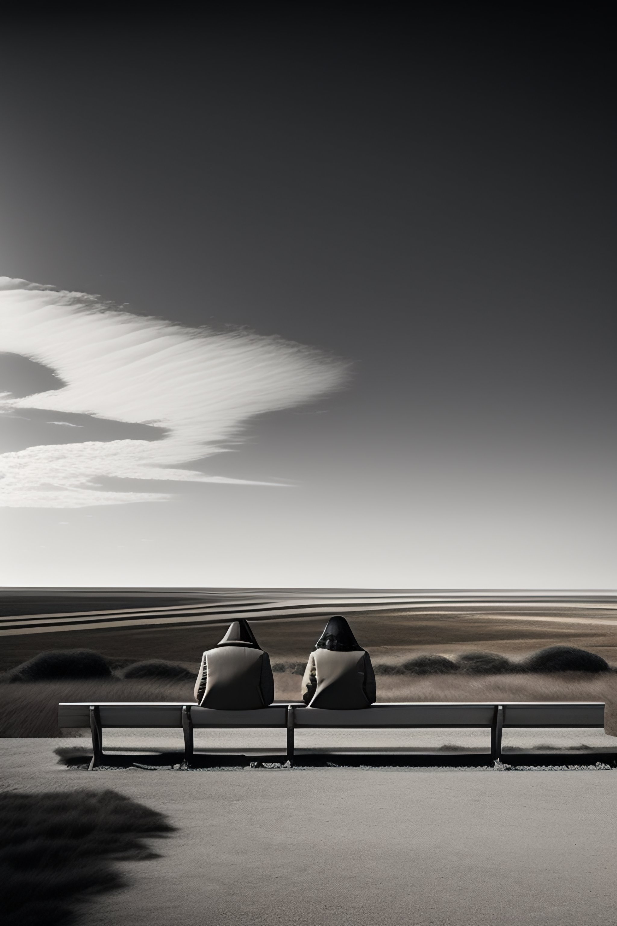 Lexica - Steven meisel landscape photography, two women on a bench ...