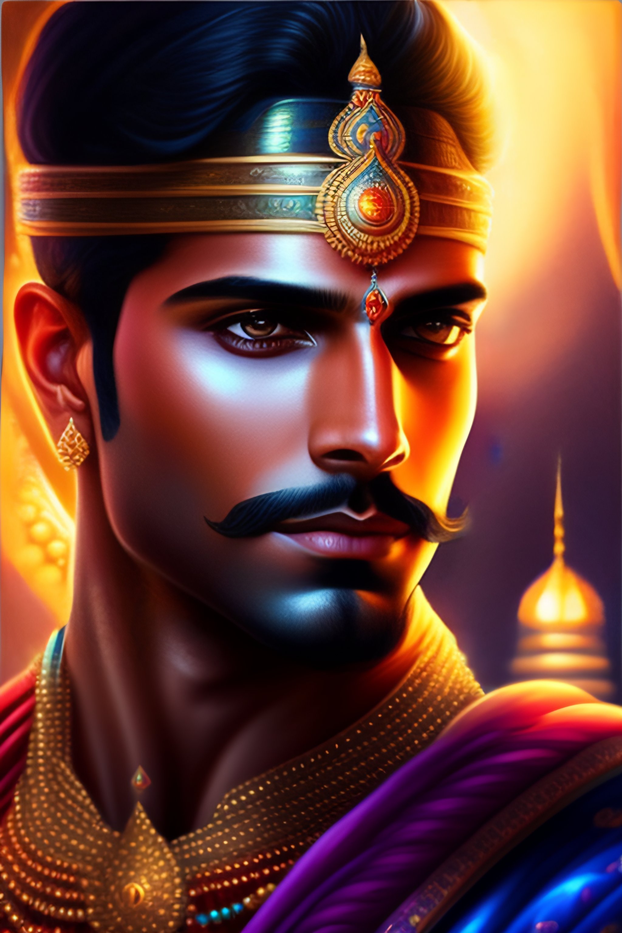 Lexica - Portrait of a Krishna, fantasy, front light, intricate ...