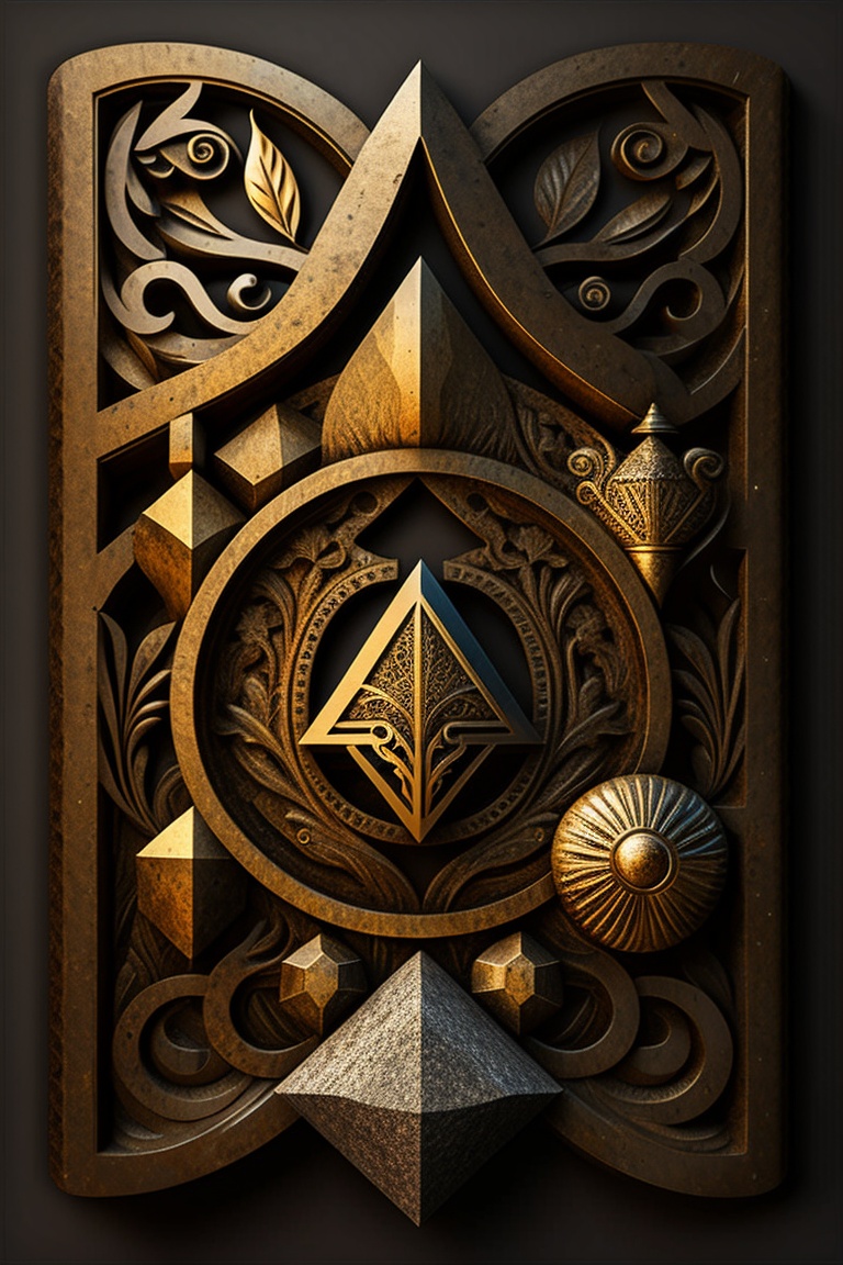 Lexica - Life's artifact symbol in the cosmic void, with rough stone ...