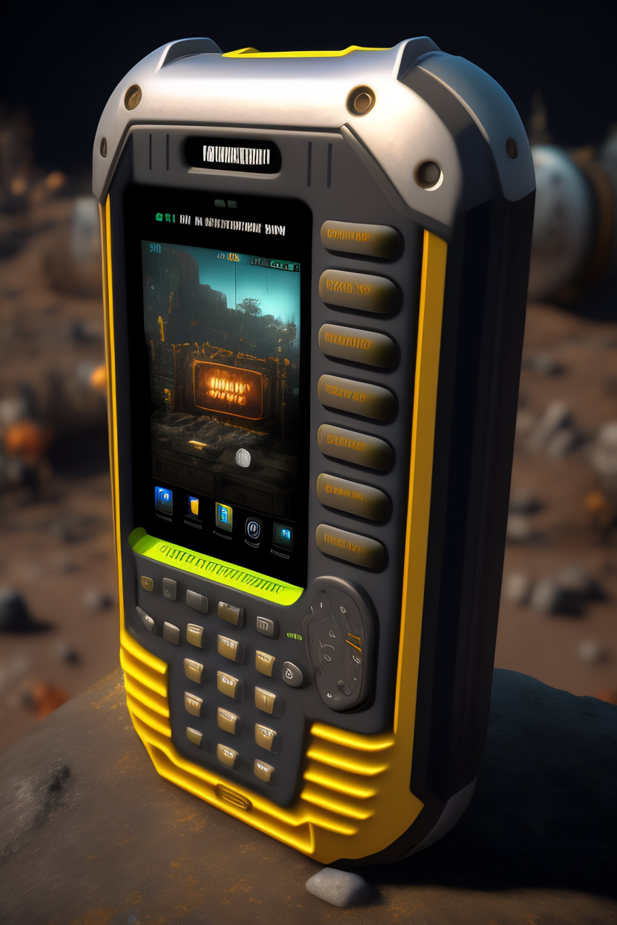 Lexica - An extremely complex Fallout 4 Mobile phone, Waste punk, gray
