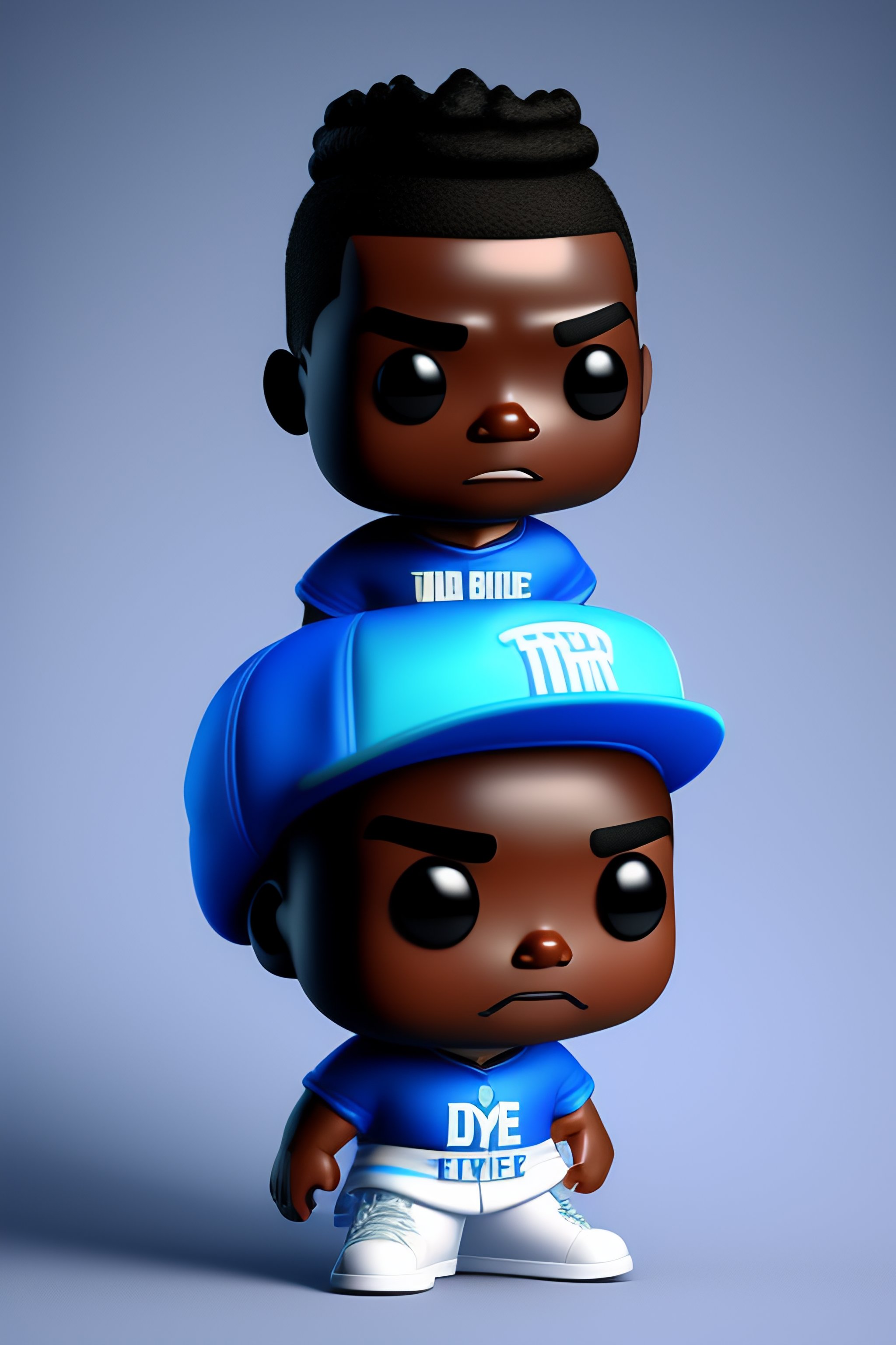 Lexica - 3d render of funko pop rappers light guy blue eyes a little ...
