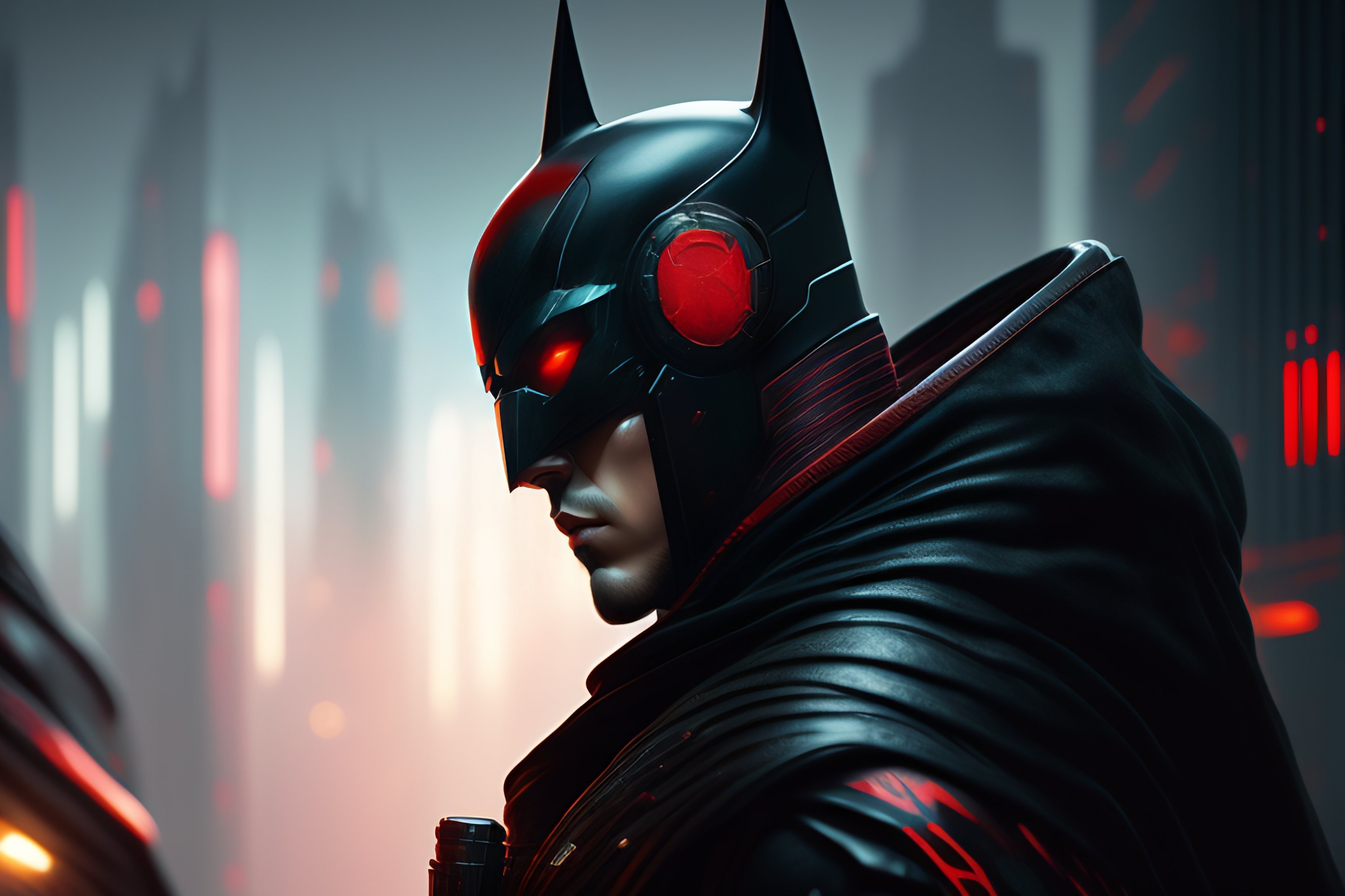 Lexica - Cyberpunk batman, red symbol, futuristic, brush strokes ...