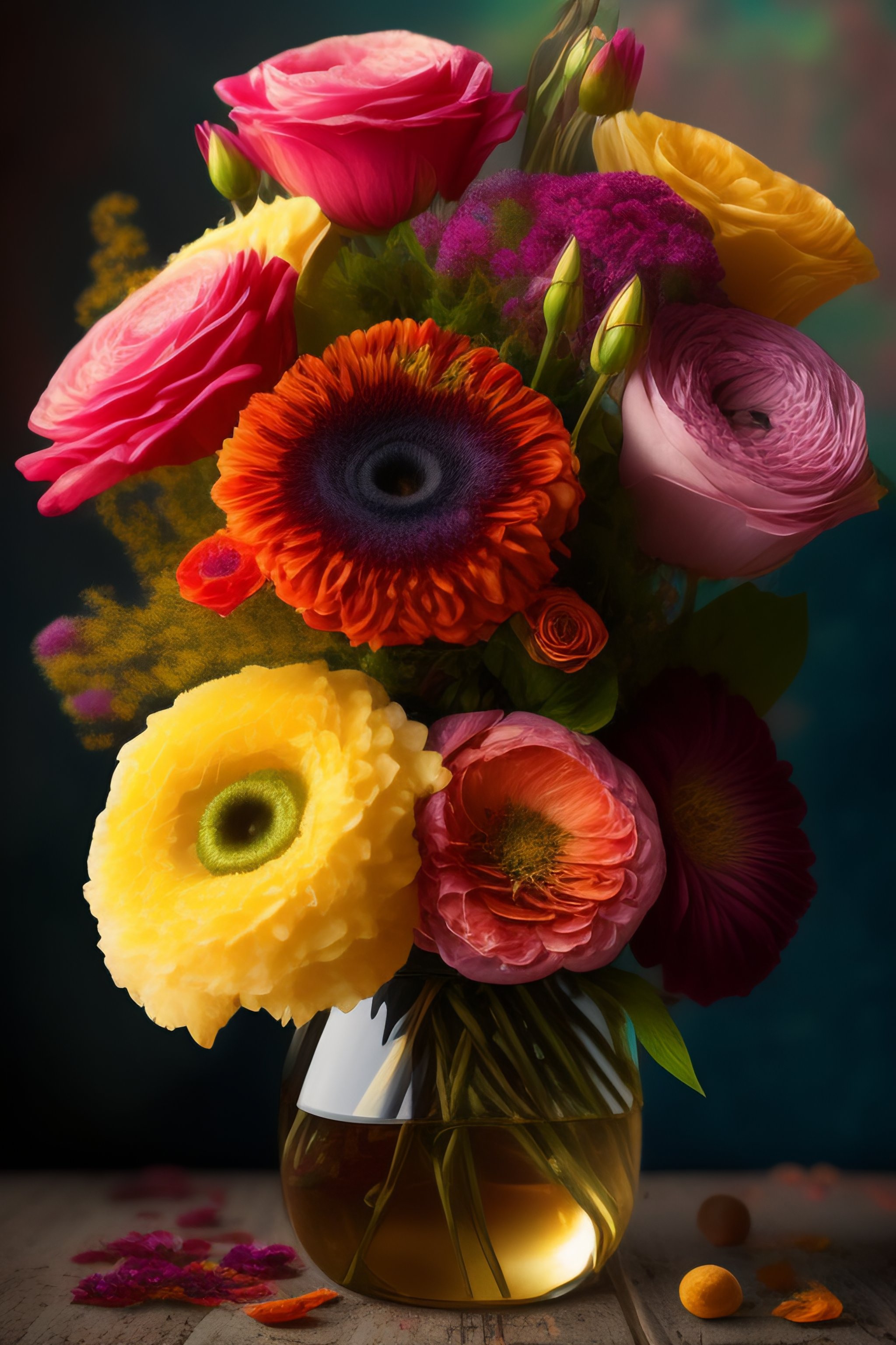 Lexica - An image ultrarrealistic of a bouquet of dead flowers, mixed ...