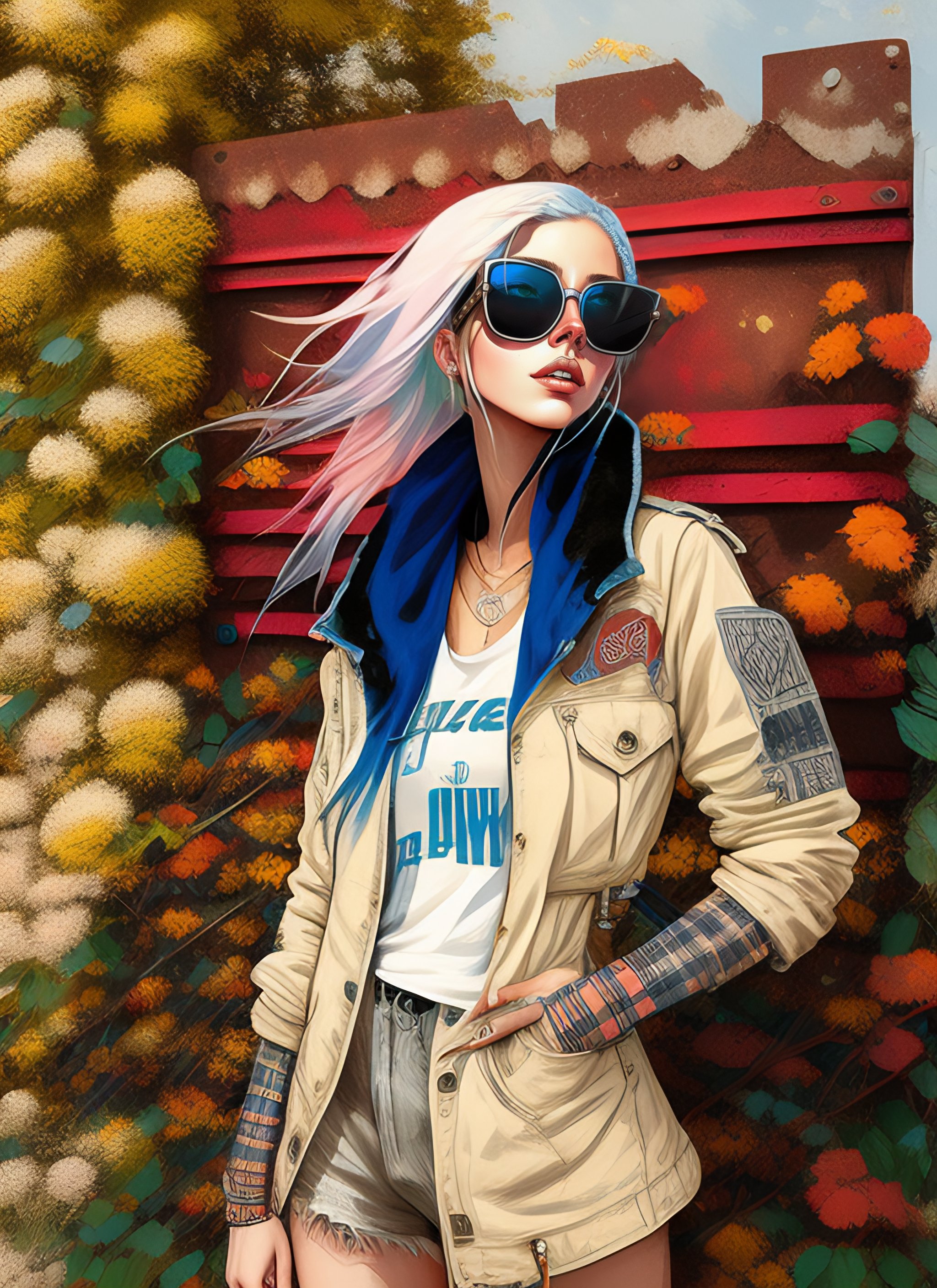 Lexica - Highly detailed portrait of a sewer emo punk lady student ...