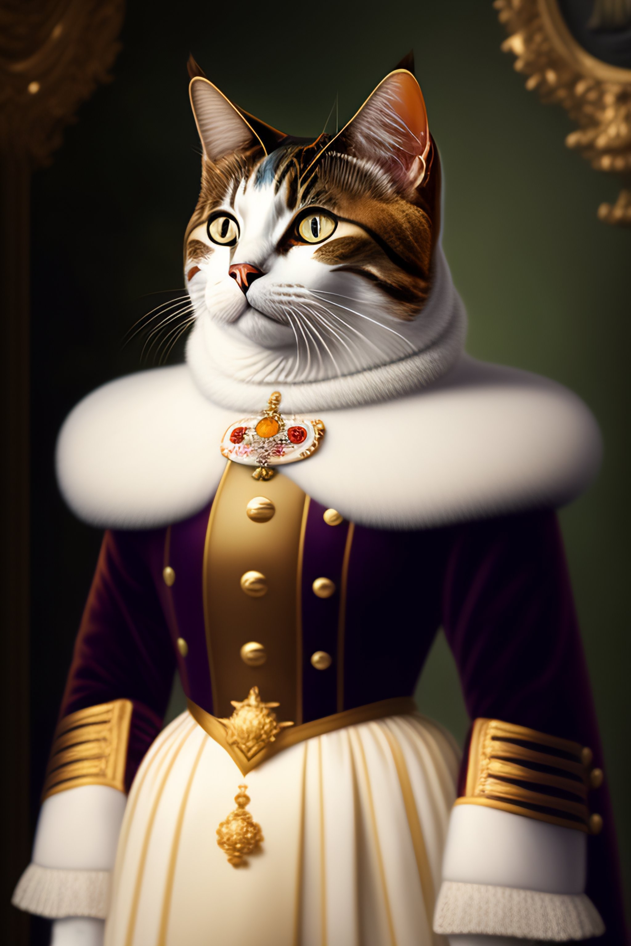Lexica - Portrait of cat wearing admiral uniform, Victorian era portrait