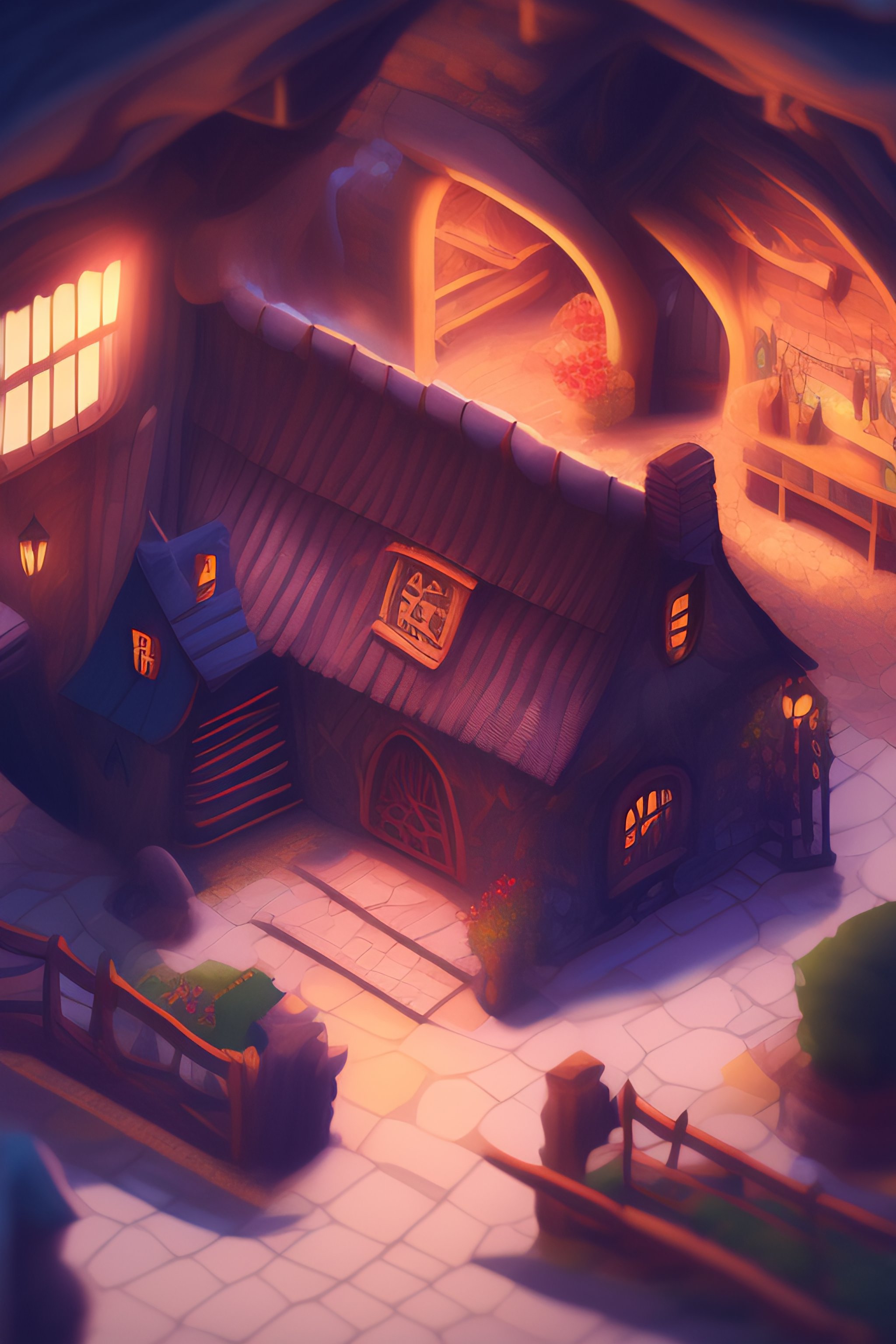 Lexica - Isometric render of the inside of a scary medieval village ...