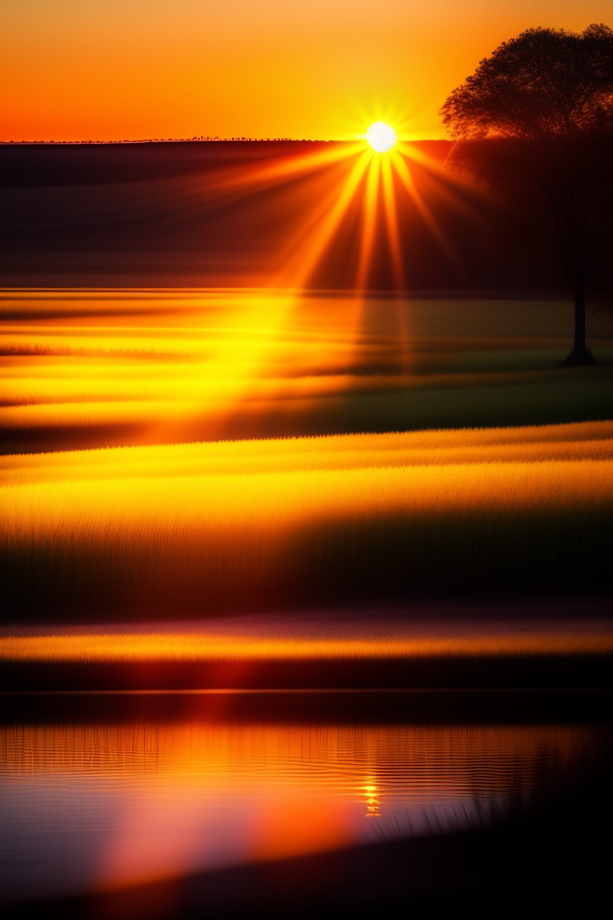 Lexica - Sunset landscape, beautiful sunrays, depth of field, lovely ...
