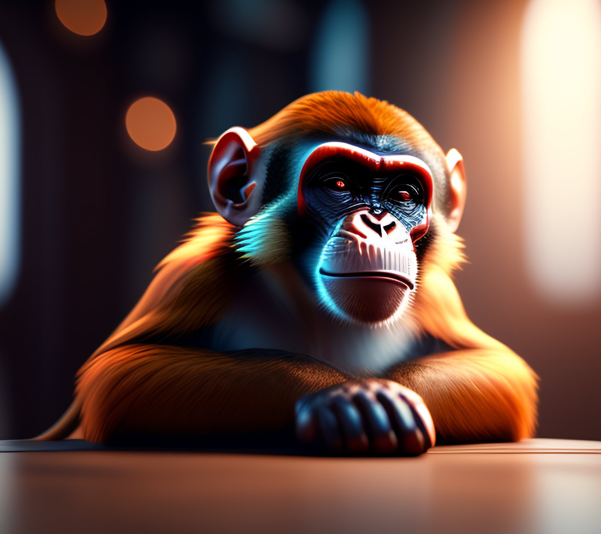 Lexica - Monkey can't see because he is covering his eyes with his ...