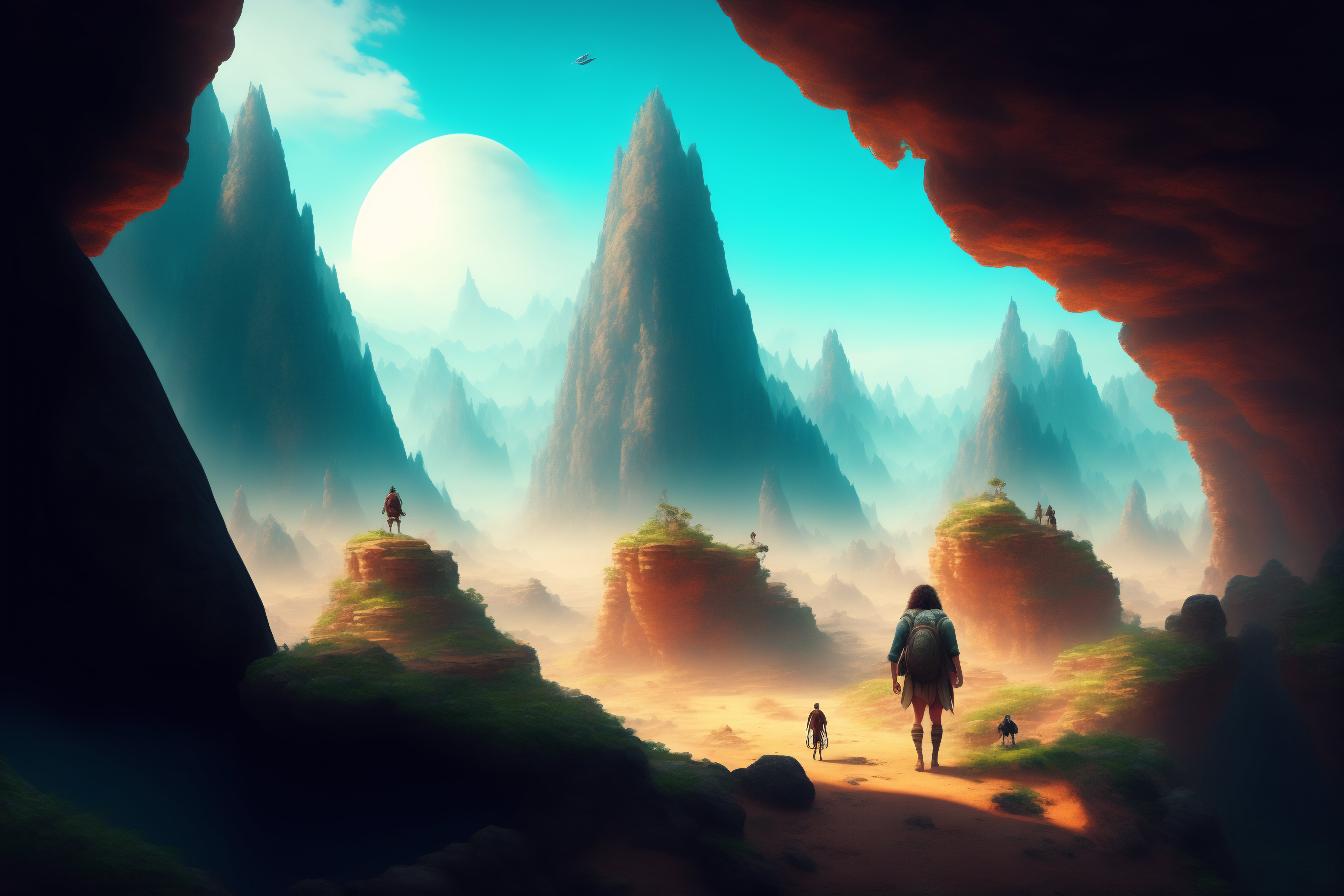 Lexica - Hyper detailed illustration of 2 cavemen lost in an unknown world