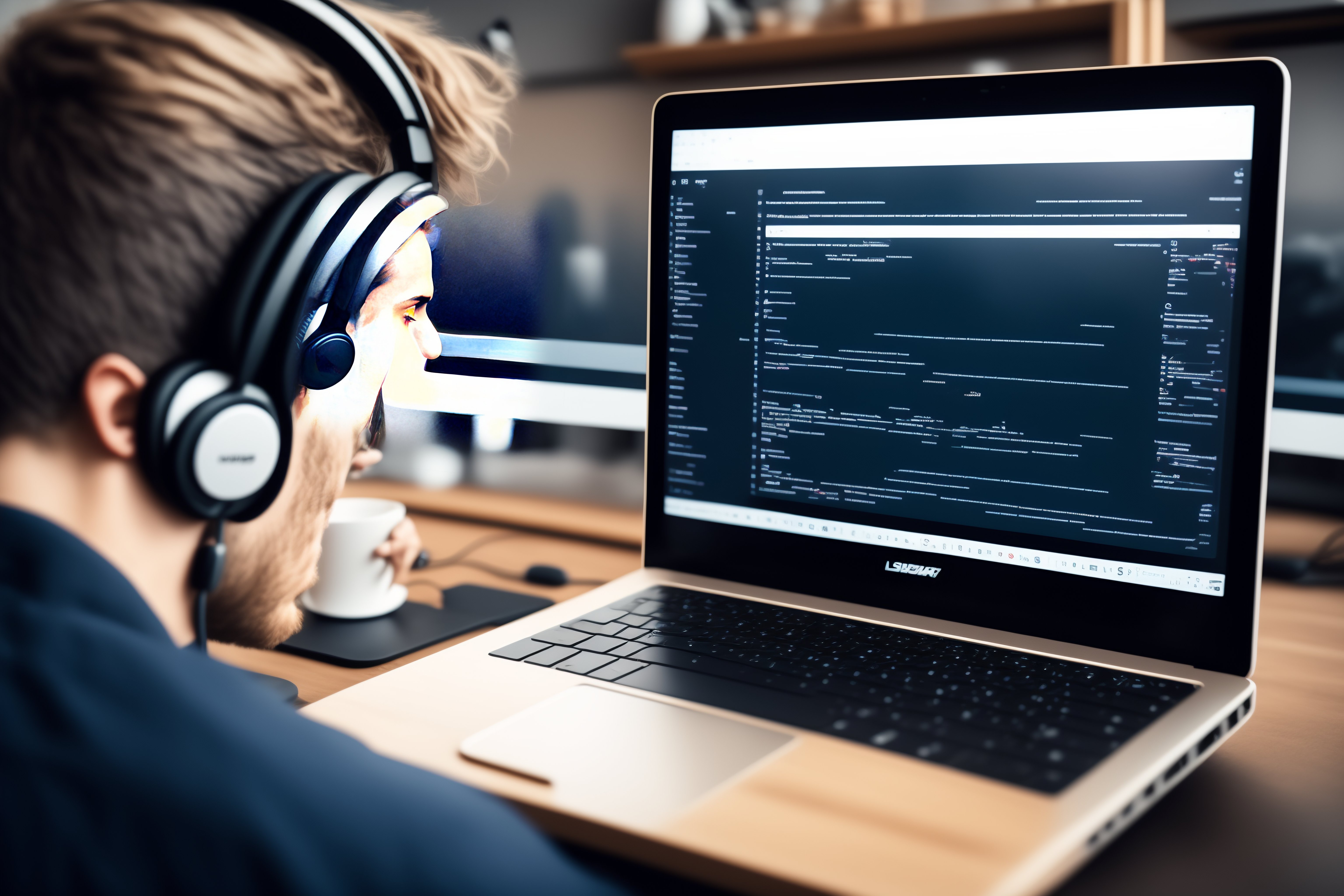 Lexica - Hipster programers working on laptop, code in screen ...