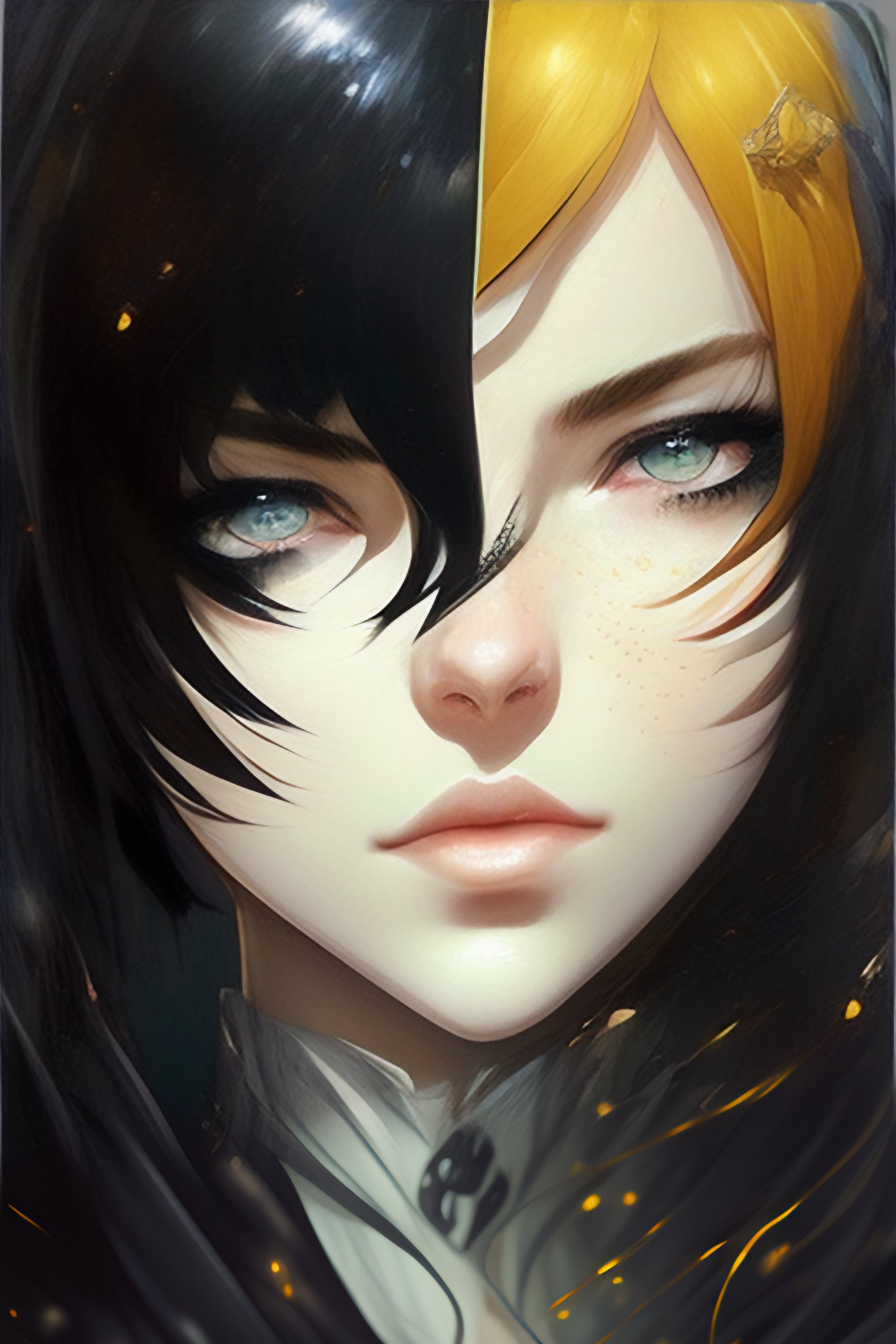 Lexica - Beautiful gothic irish lass, yellow-white-chrome wither eyes ...