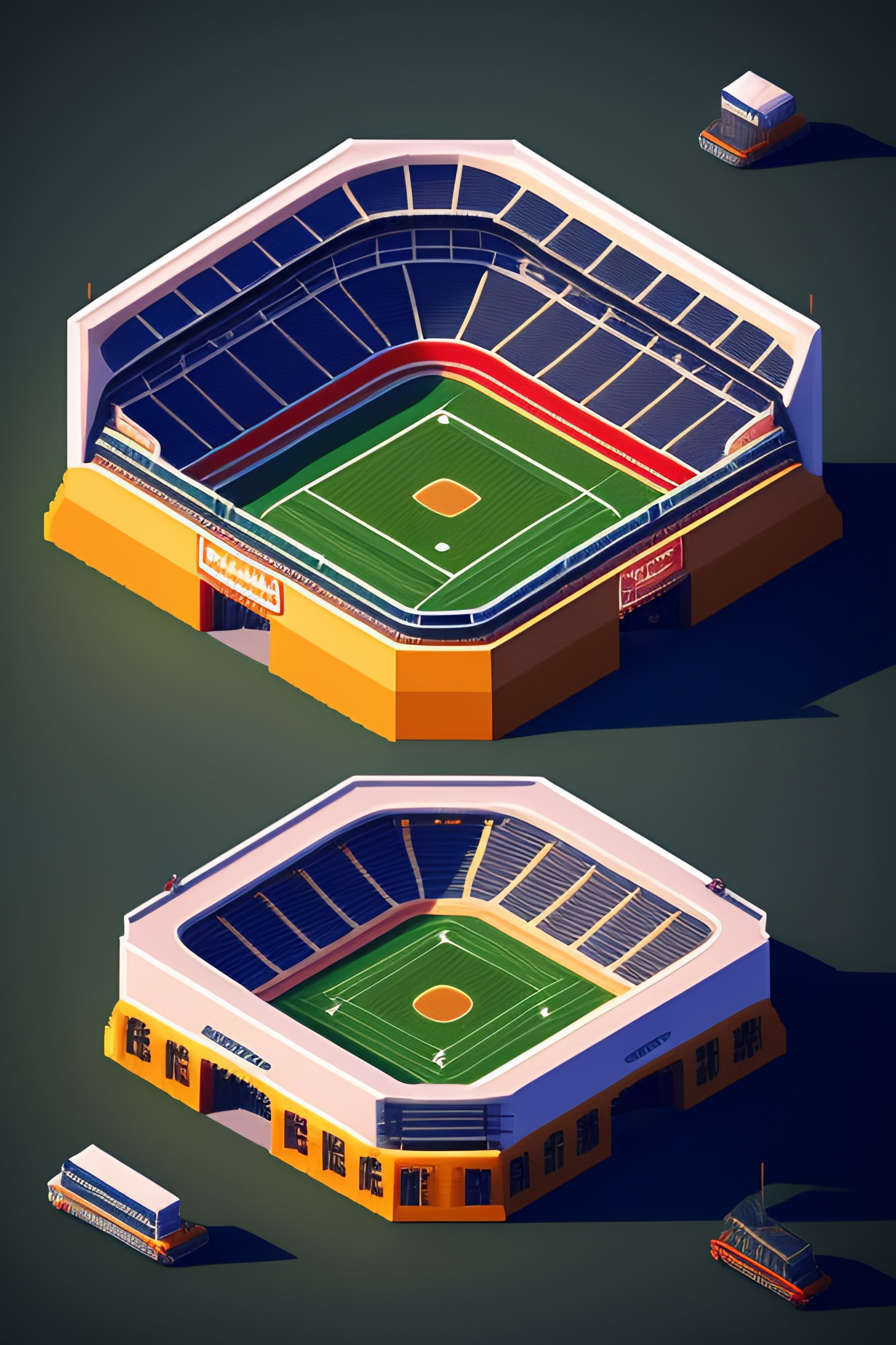 Lexica - Stadium design, hyper-realistic rendering, isometric pixelart ...