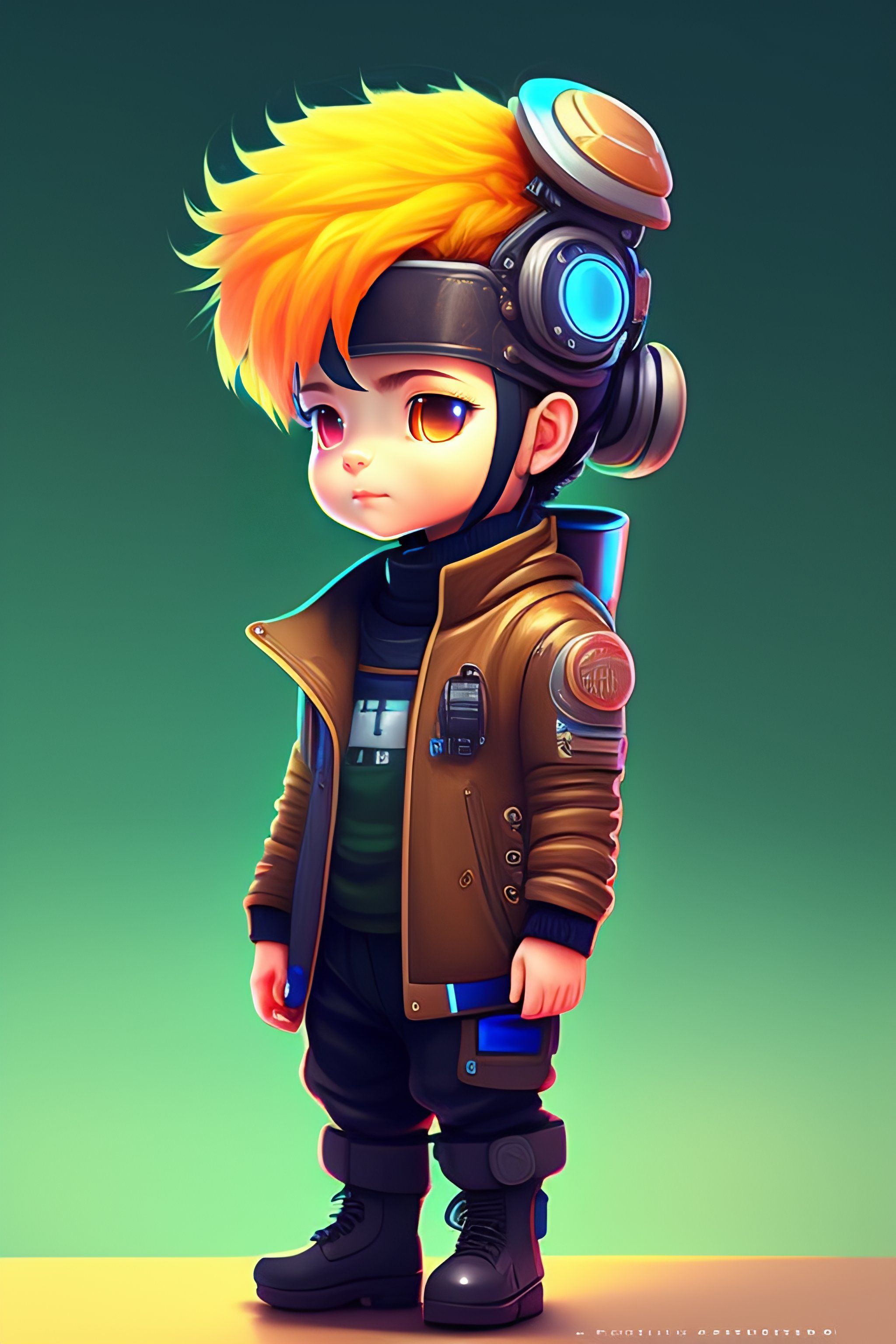 Lexica - Cute and adorable cartoon cyberpunk man, fantasy, dreamlike ...