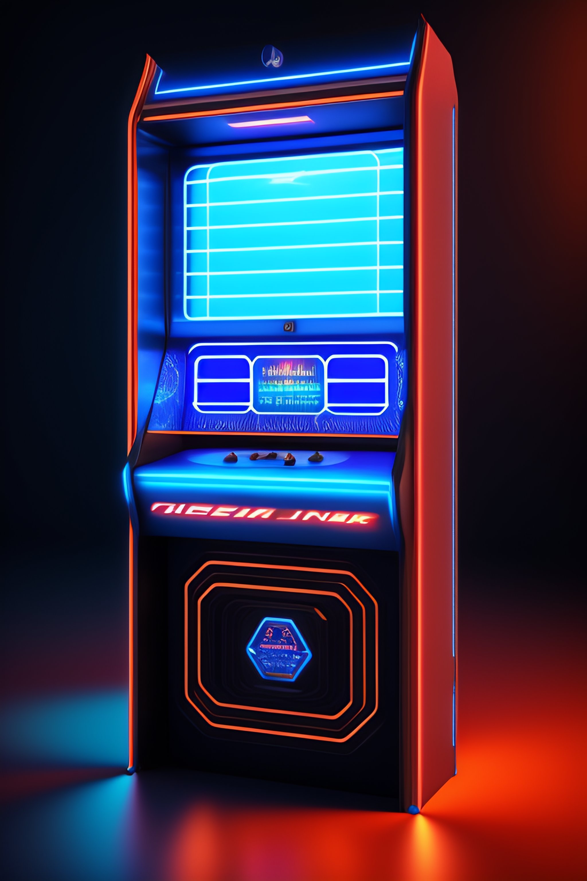 Lexica - Black Futuristic arcade cabinet, with circuit boards on the ...